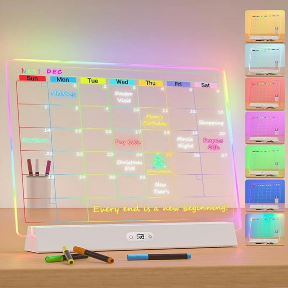 LED Note Board with Colors, Rechargeable 17-Inch Doodle Glow 9-Mode ...