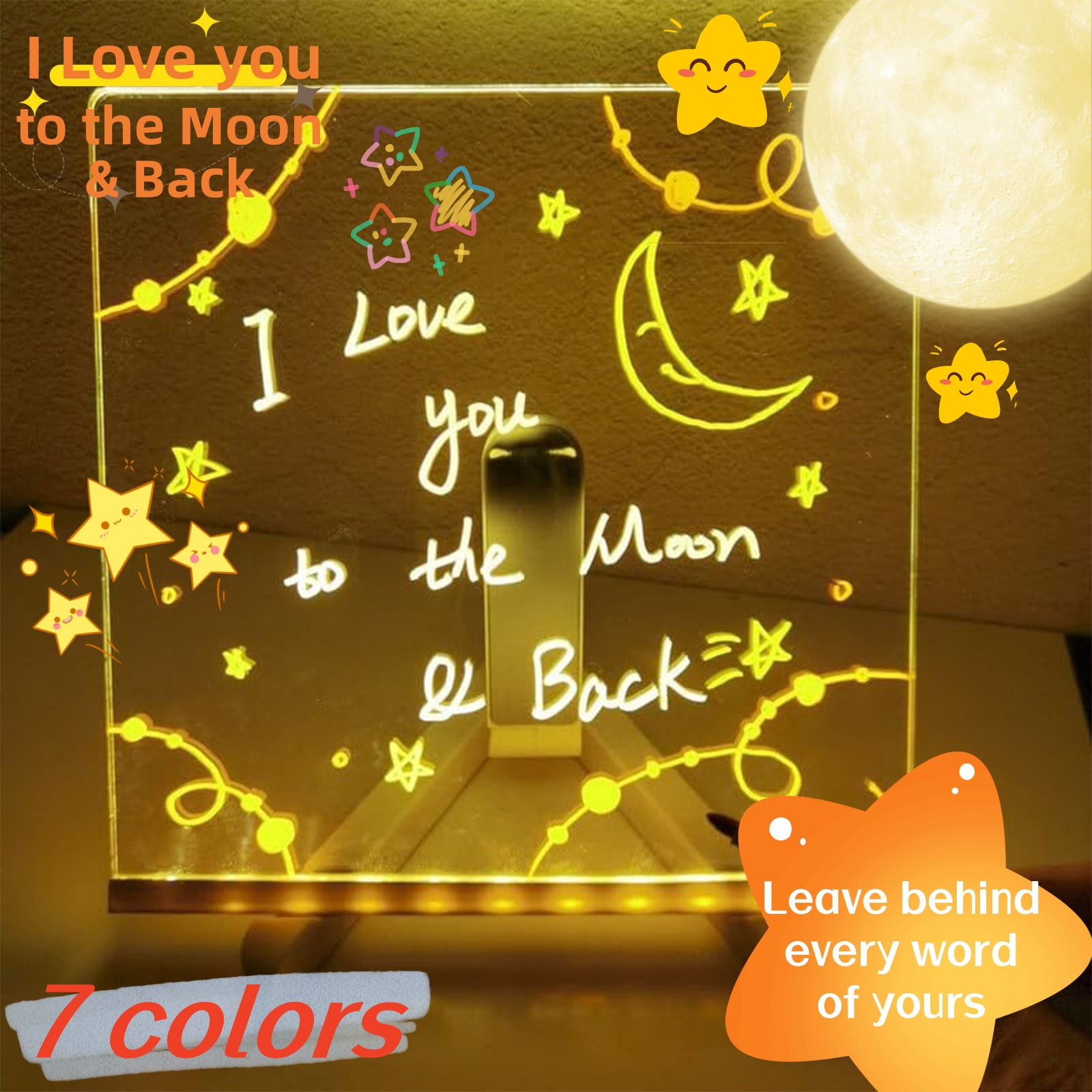 LED Note Board With Colors Glowing Acrylic Message Board Led Drawing ...