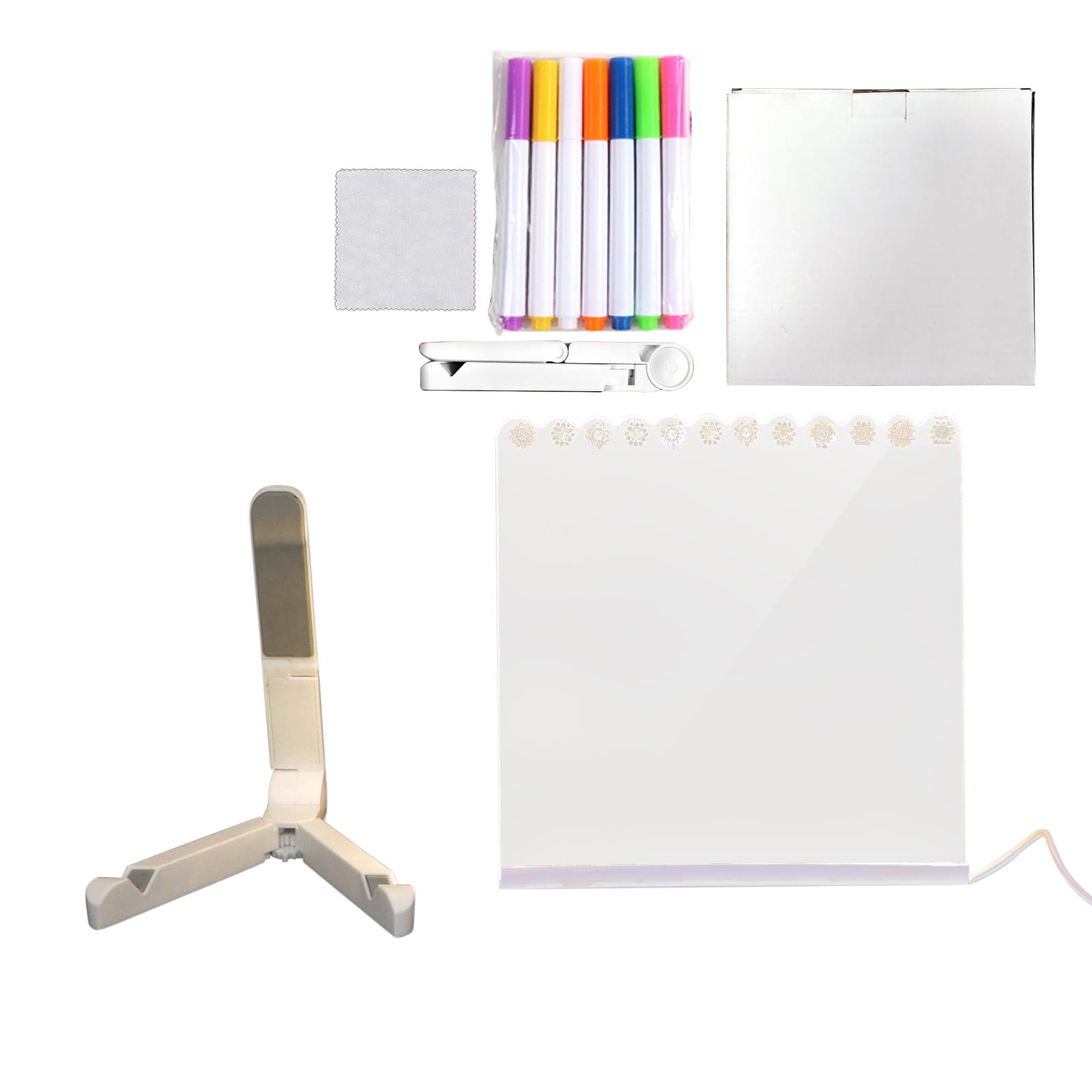 LED Note Board with 7 Colors 12x8 inch Acrylic Dry Erase Board with ...