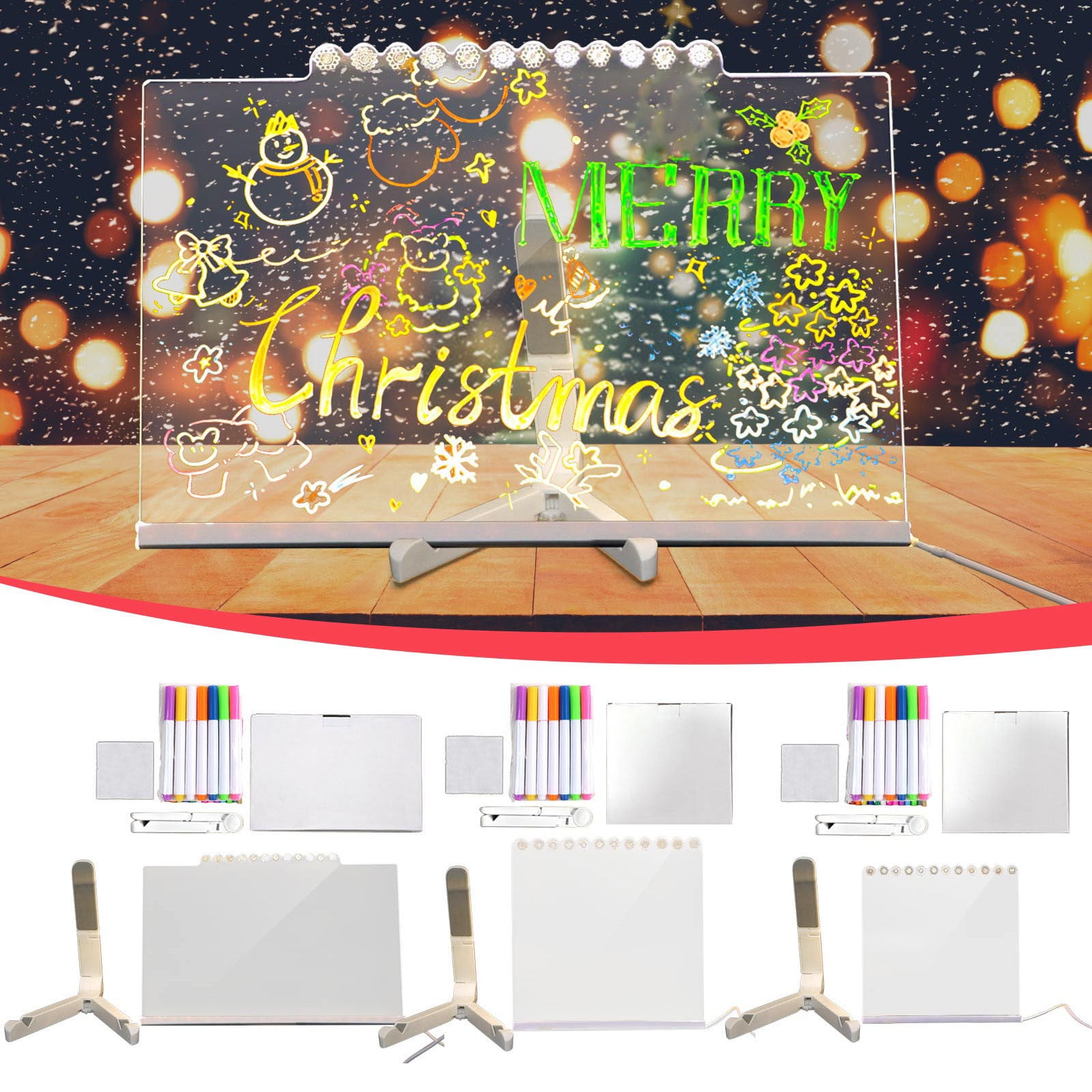 LED Note Board with Colors, Light Up Acrylic Message Board, Led Drawing ...