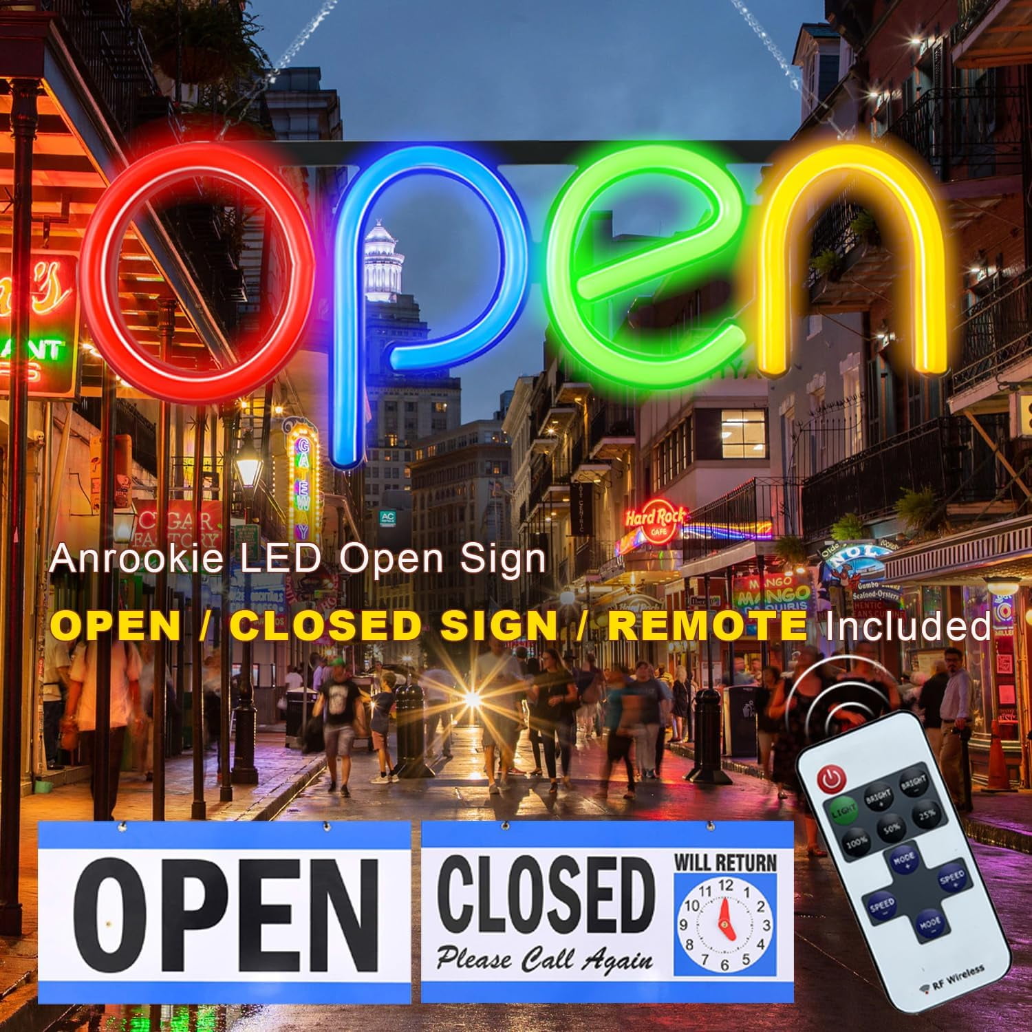 LED Open Sign, 16x6 Inch Open Signs for Business Window, with Multiple ...