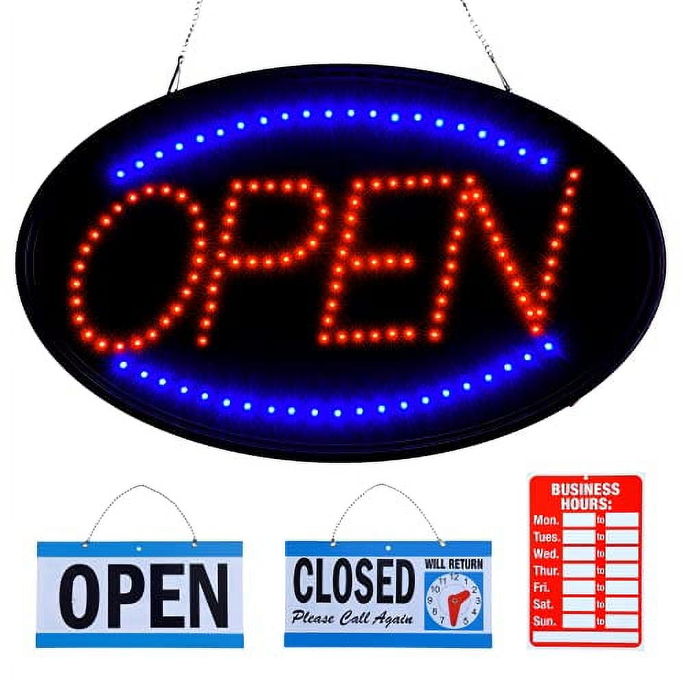LED Open Sign for Business - 23 x 14 inch (Bigger Size) LED Shop Light ...