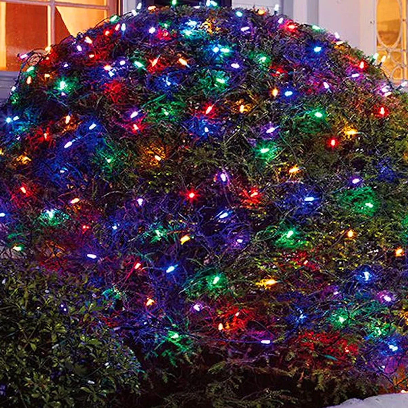 LED Outdoor Christmas Net Lights,Multicolor Mesh Lights,Plug-in Bush ...