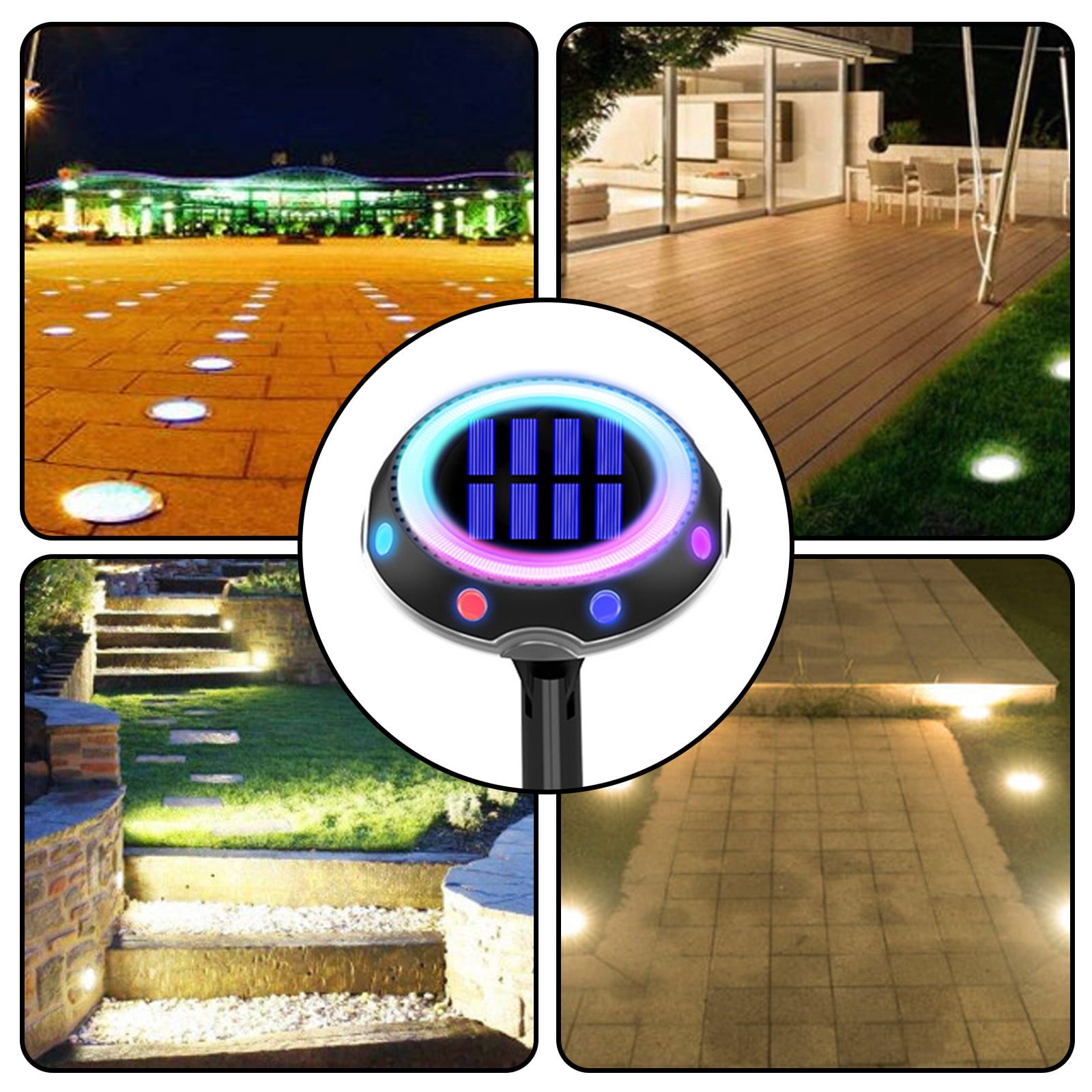 LED Outdoor Solar Spotlight | Colorful Light | Solar Powered Wireless ...
