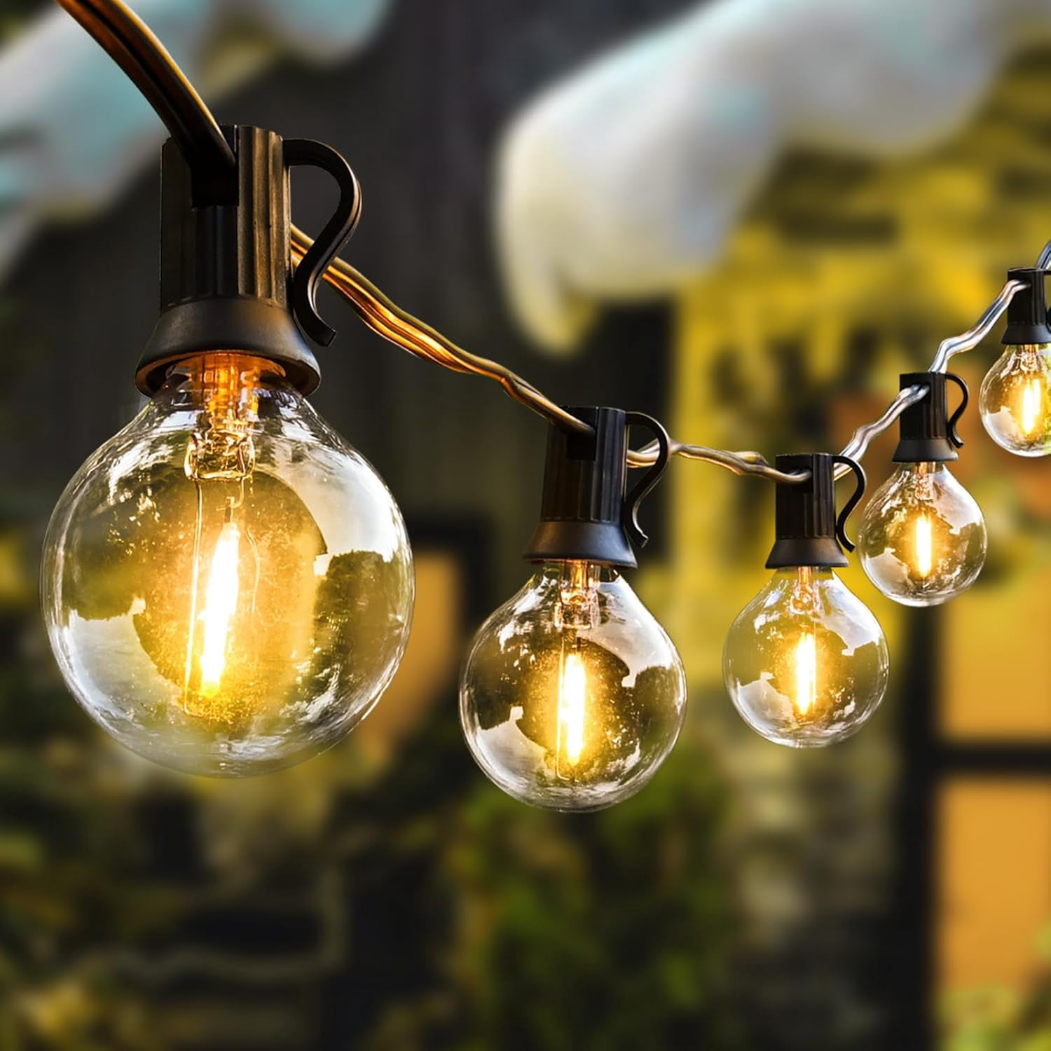 LED Outdoor String Lights 200FT with 104 Waterproof Shatterproof ST38 ...