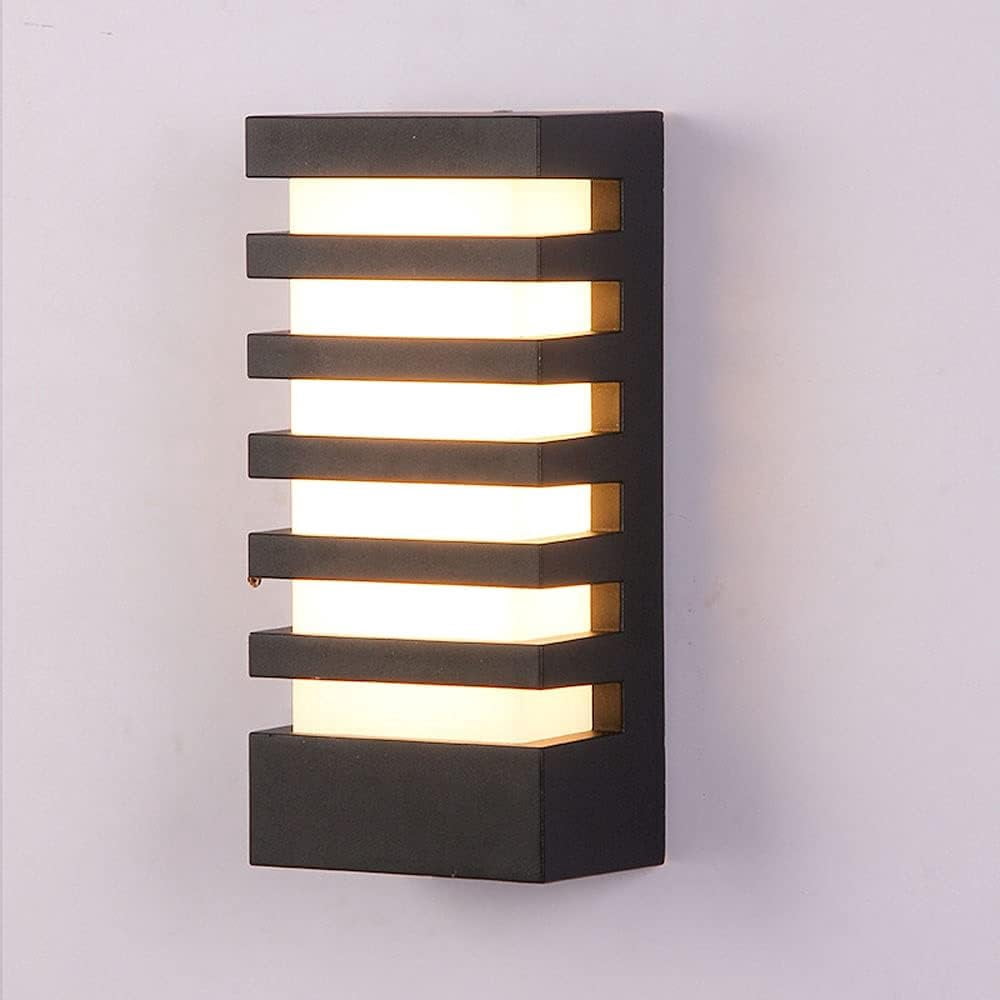 LED Outdoor Wall Light, Black Aluminum Modern Wall Lamp, Minimalist ...