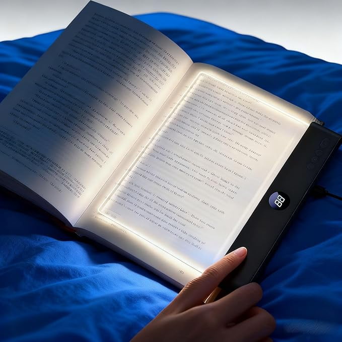 LED Panel Reading Light Flat Book, Clear Book Light Flat Glass ...