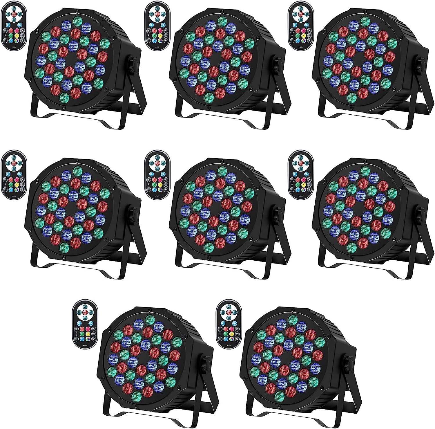 LED Par Lights 36 LED9 Modes RGB DJ Lights with Sound Activated Remote ...