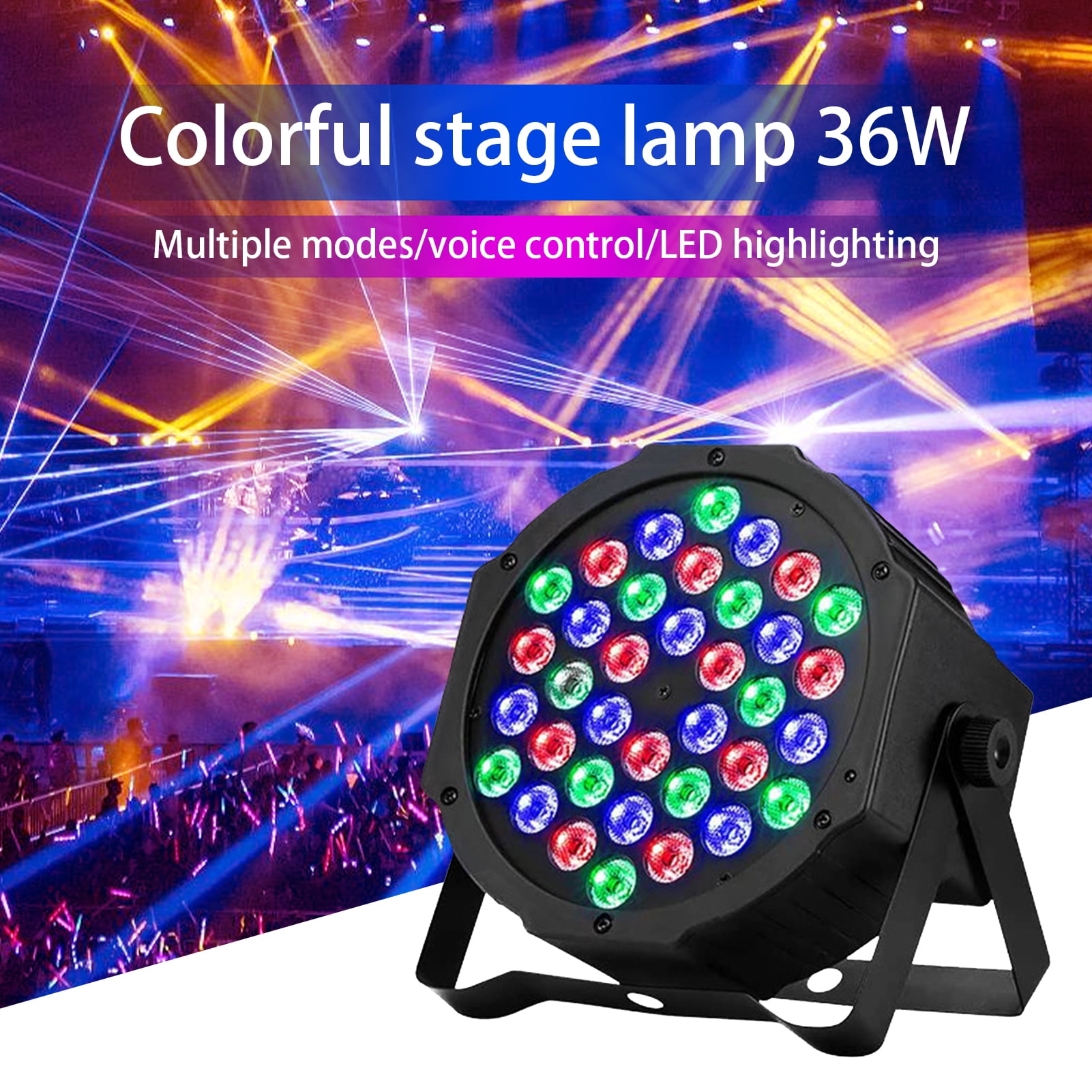 RGB LED Par Lights for Stage, 7 Channel DJ Party Lights with DMX Sound Activated - Walmart.com