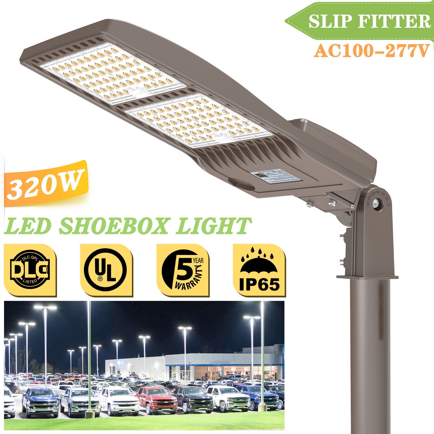 LED Parking Lot Light 320W 5000K Commercial Outdoor Shoebox Street Area ...