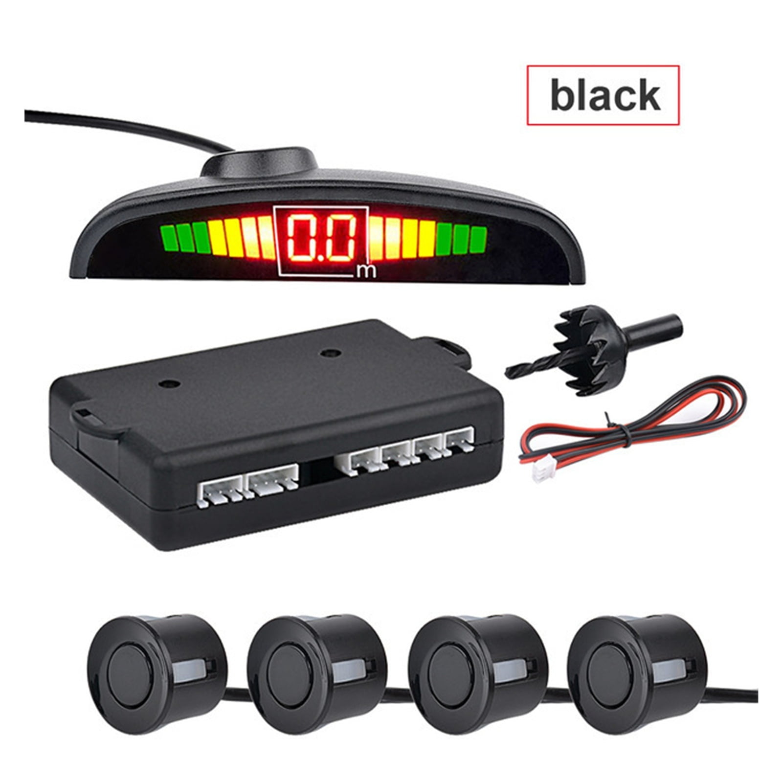 LED Parking Sensor For Car With 4 Reverse Backup Sensors Car Reversing ...