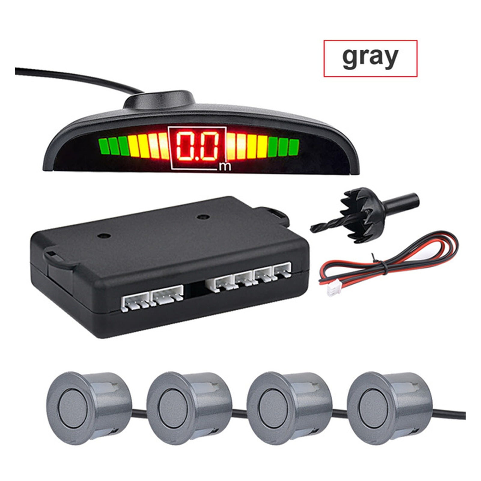 LED Parking Sensor For Car With 4 Reverse Backup Sensors Car Reversing ...
