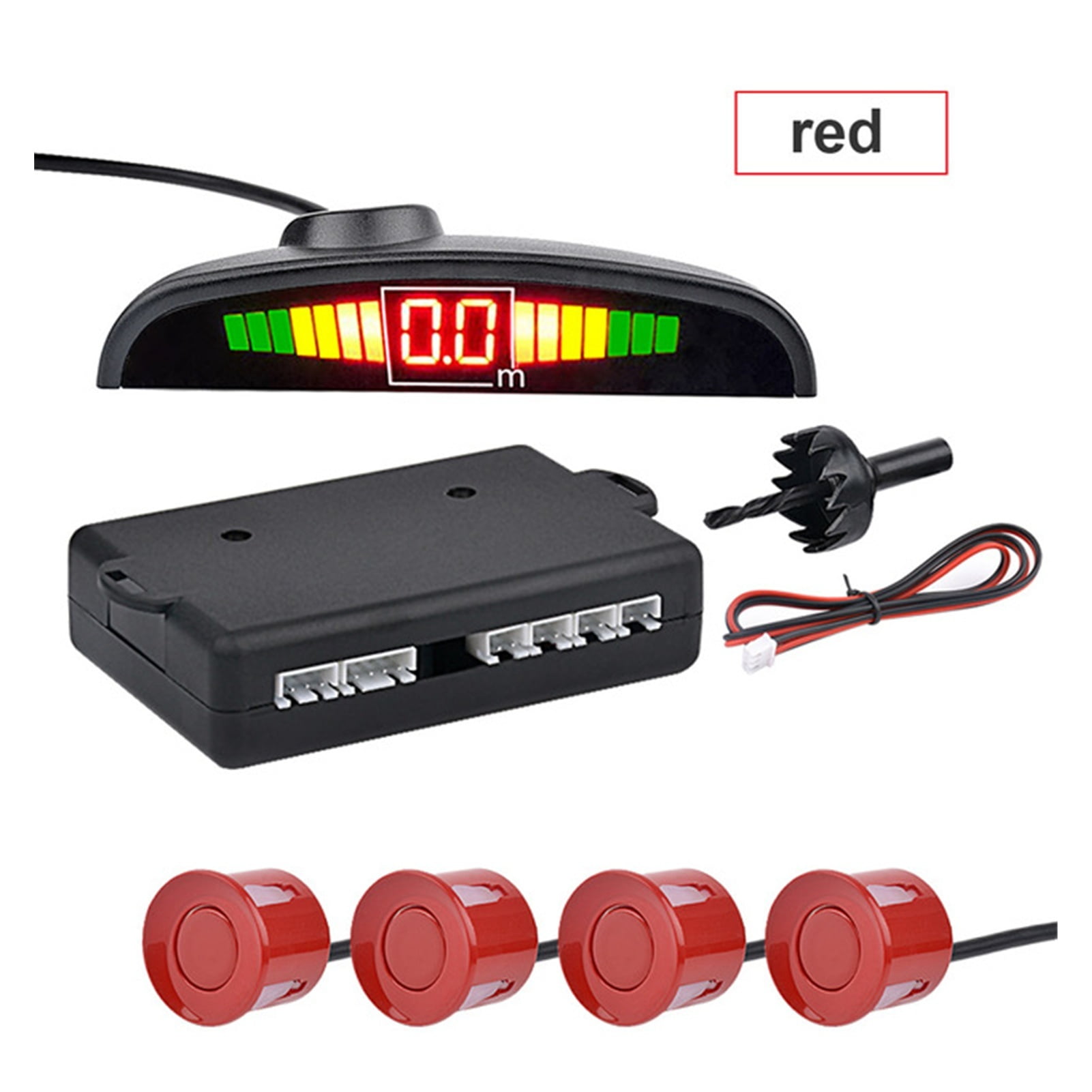 LED Parking Sensor For Car With 4 Reverse Backup Sensors Car Reversing ...