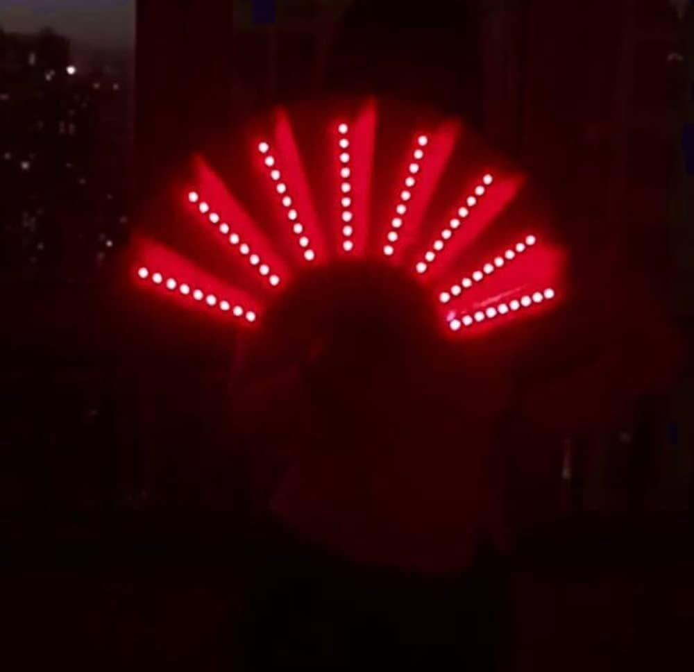 LED Party Folding Fan, Folding Fan LED party Hand Fan Light Up Party ...
