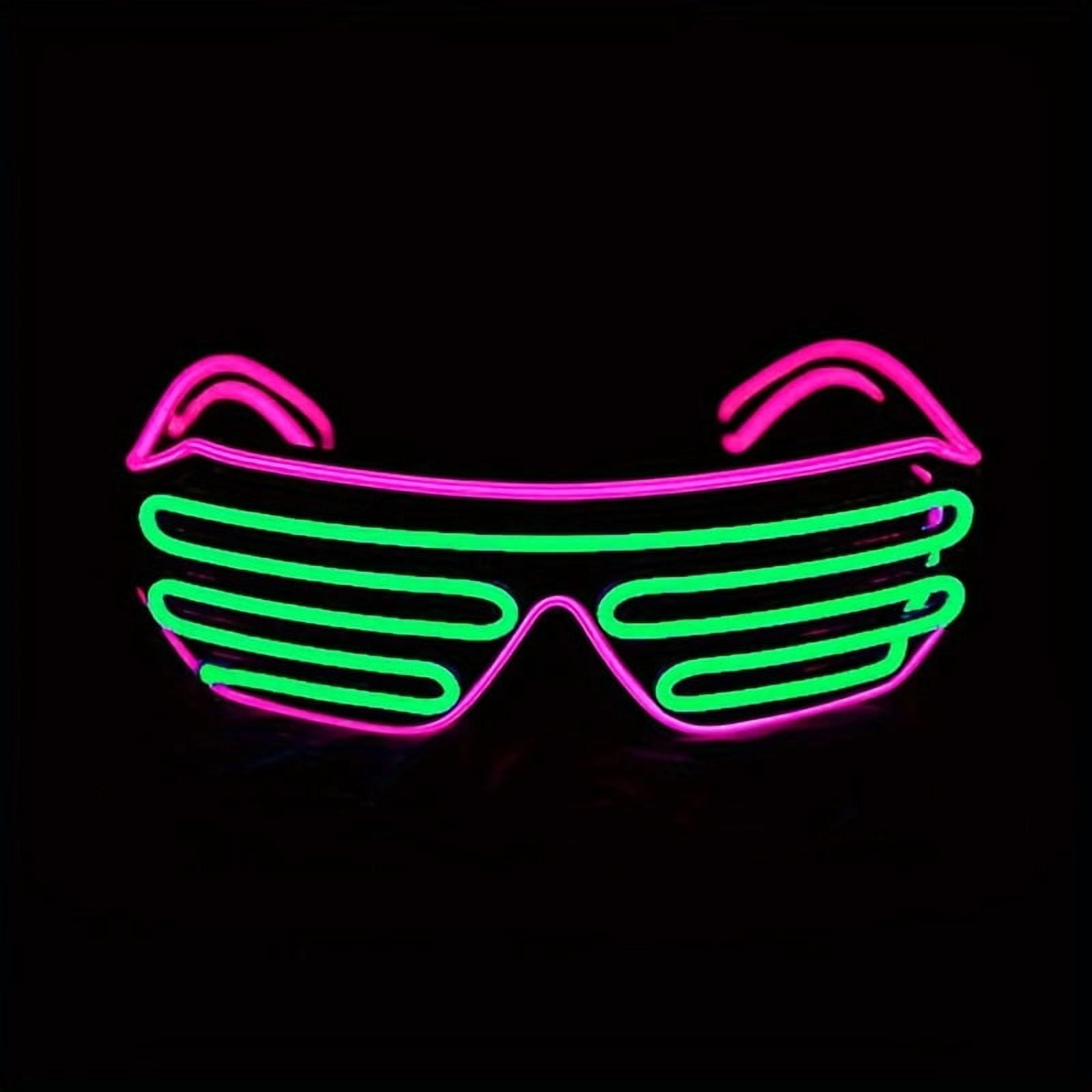 LED Party Glasses with Neon Eyes - Glow in the Dark Flashing Effect, No ...