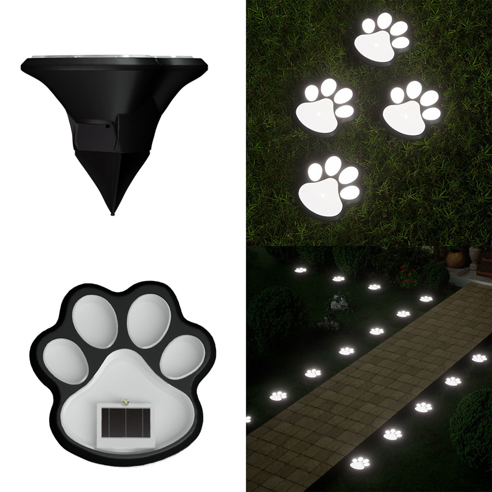 LED Paw Print Solar Lights, Wireless Solar Dog Paw Print Lights, Dog ...