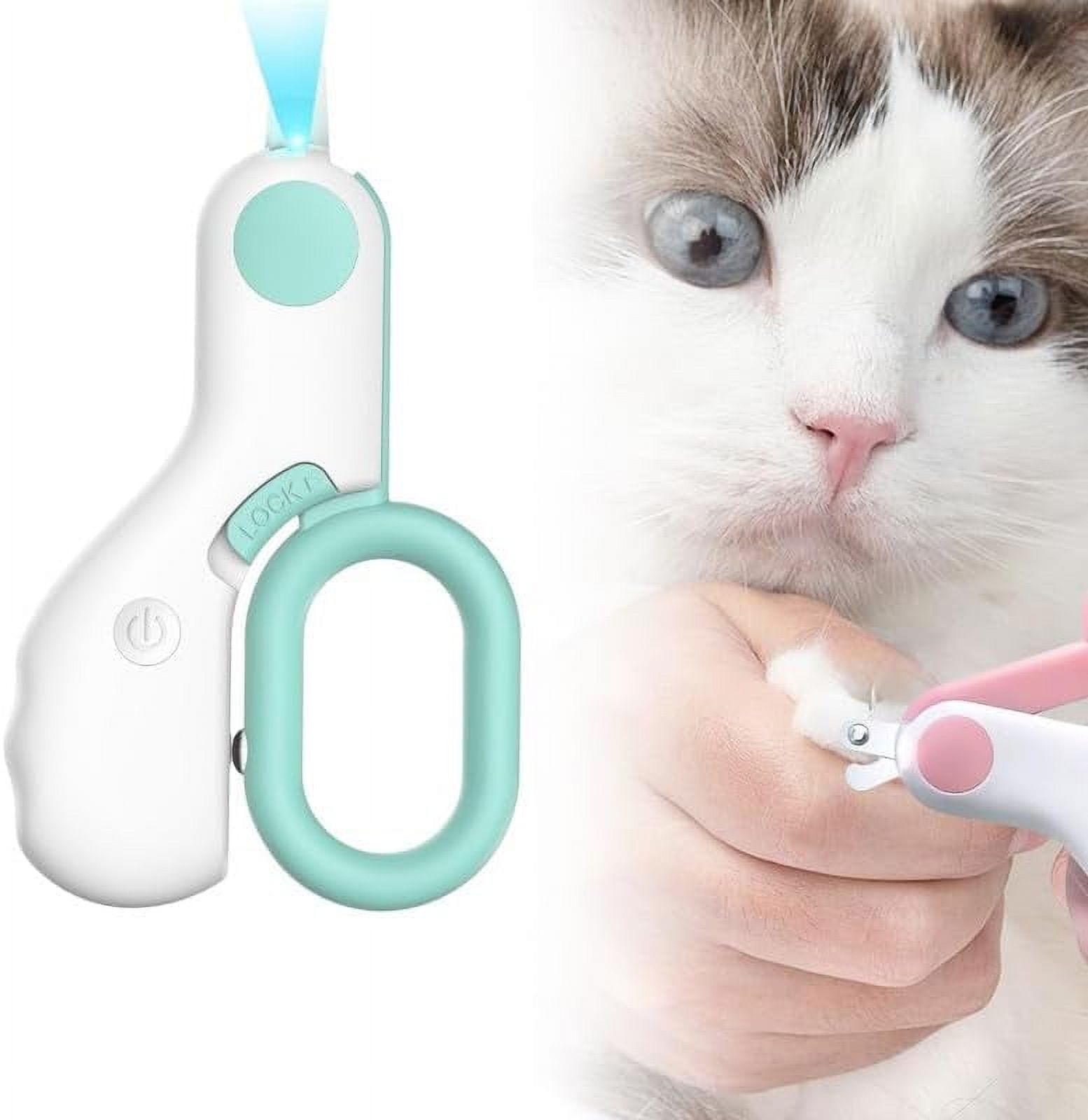 LED Pet Nail Clipper,2024 New Cat Claw Trimmer with LED & -U-V Light ...