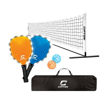 GIKPAL 22FT Portable Pickleball Set: Net, Lockable Wheels, 4 Paddles, 6 ...