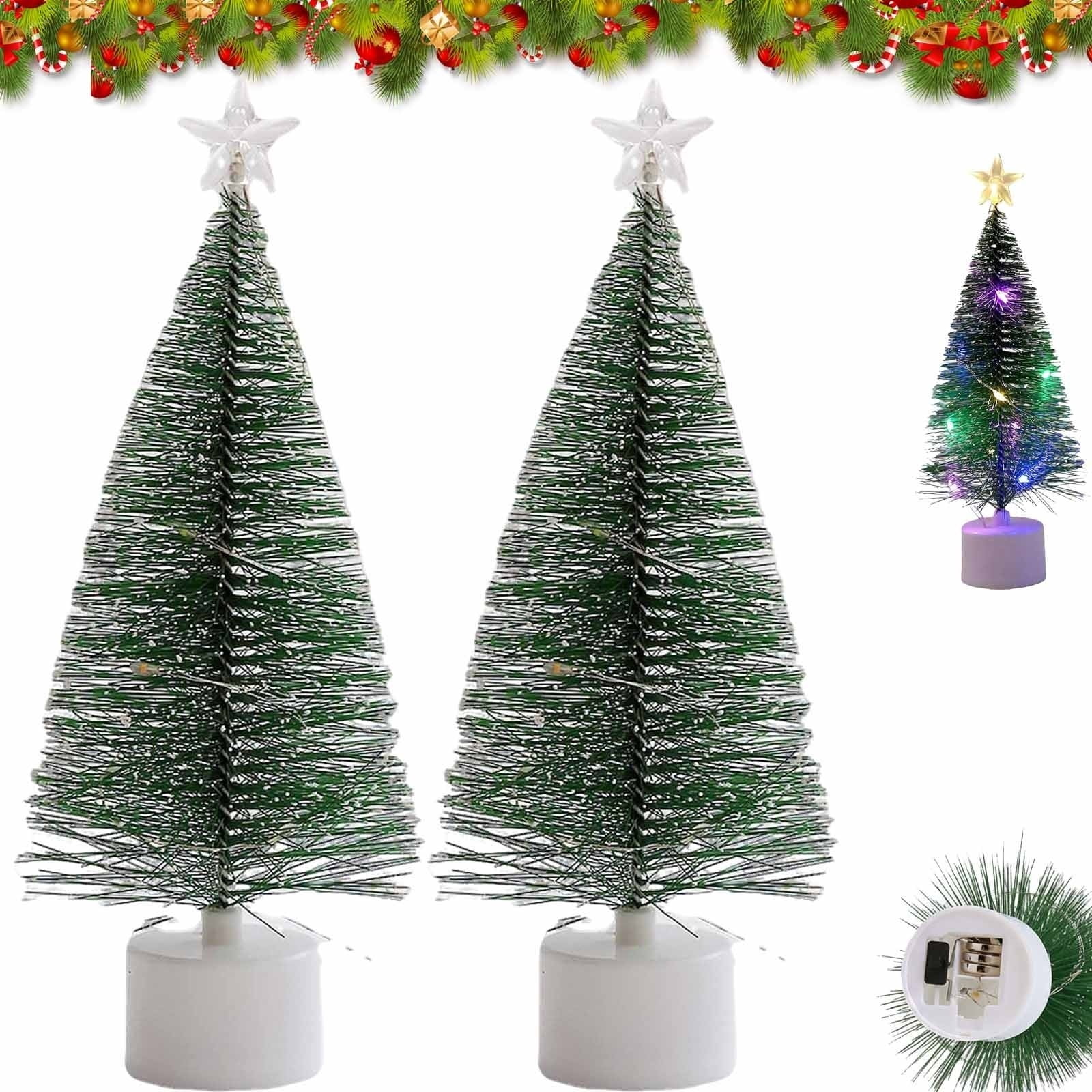 LED Pine Needle Christmas Tree with Star Topper, Mini Christmas Tree ...