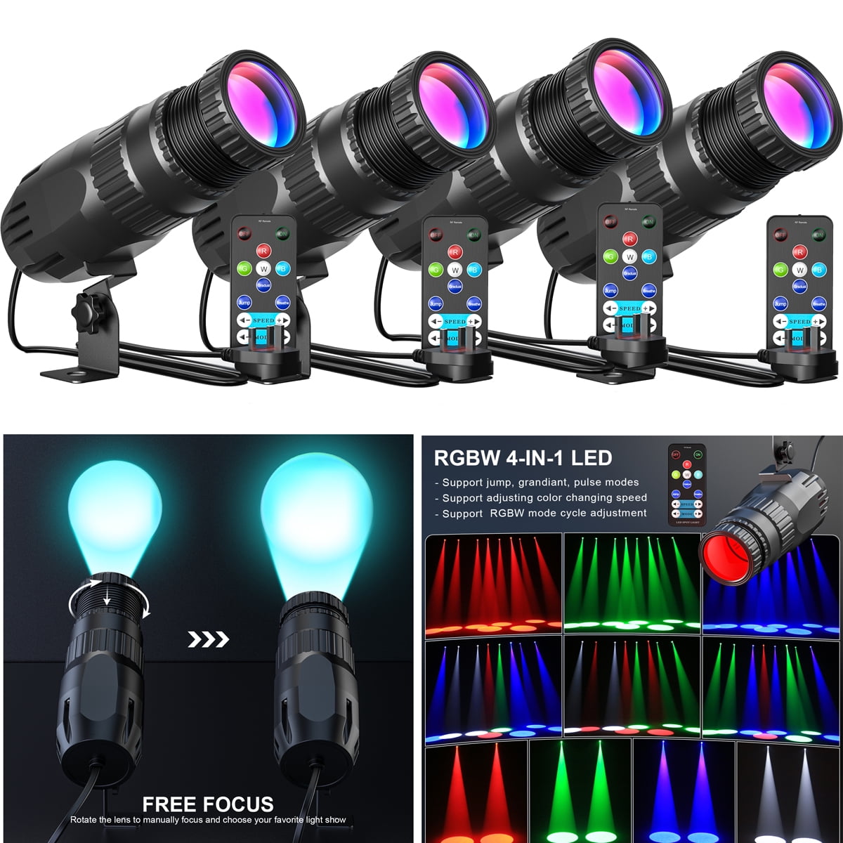 LED Pinspot Light, Disco Ball Spotlight RGBW 4 in 1 Mirror Ball Light ...