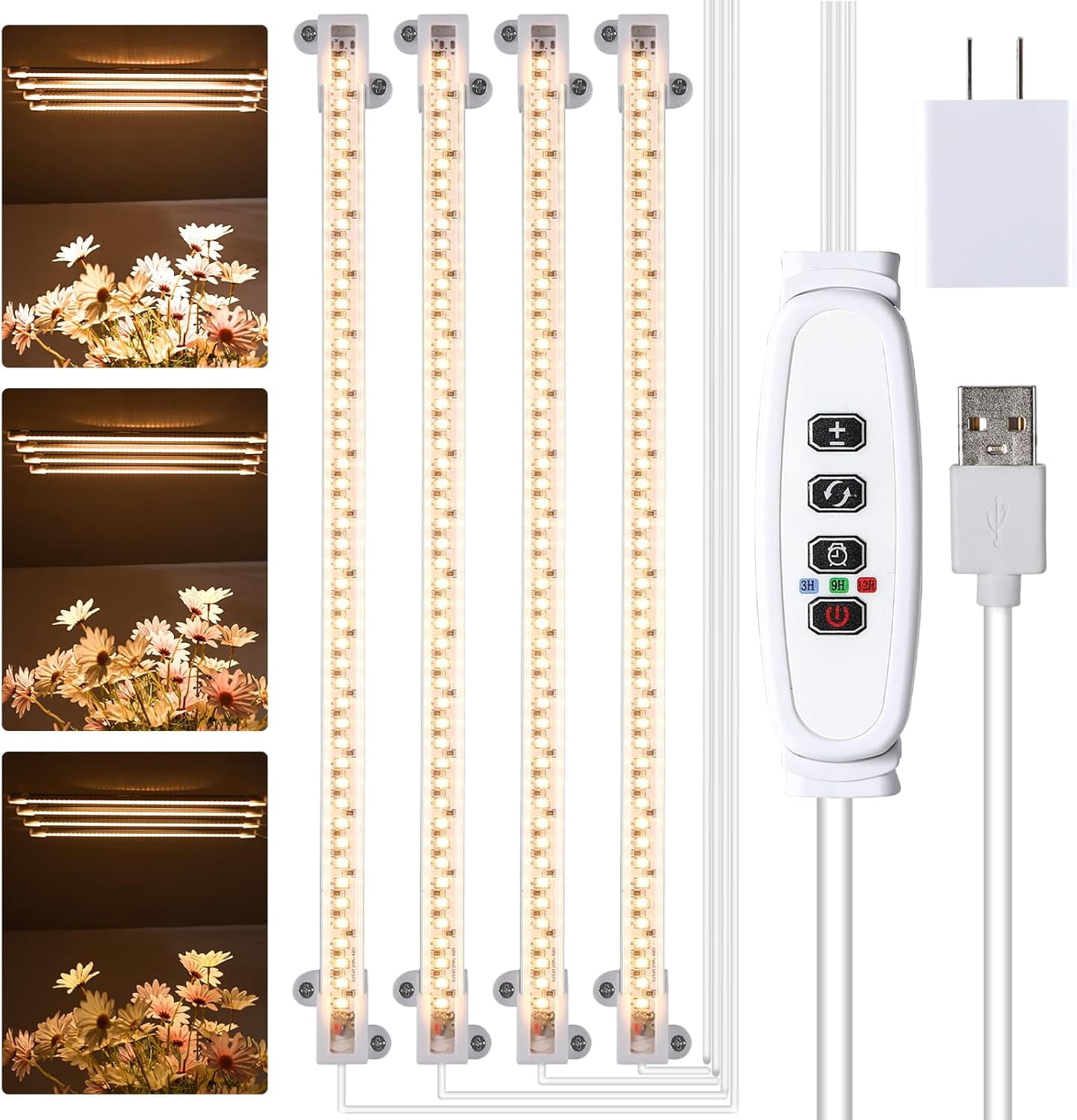 LED Plant Growing Lamp Strips - 3000K Full Spectrum Sunlike Light for ...