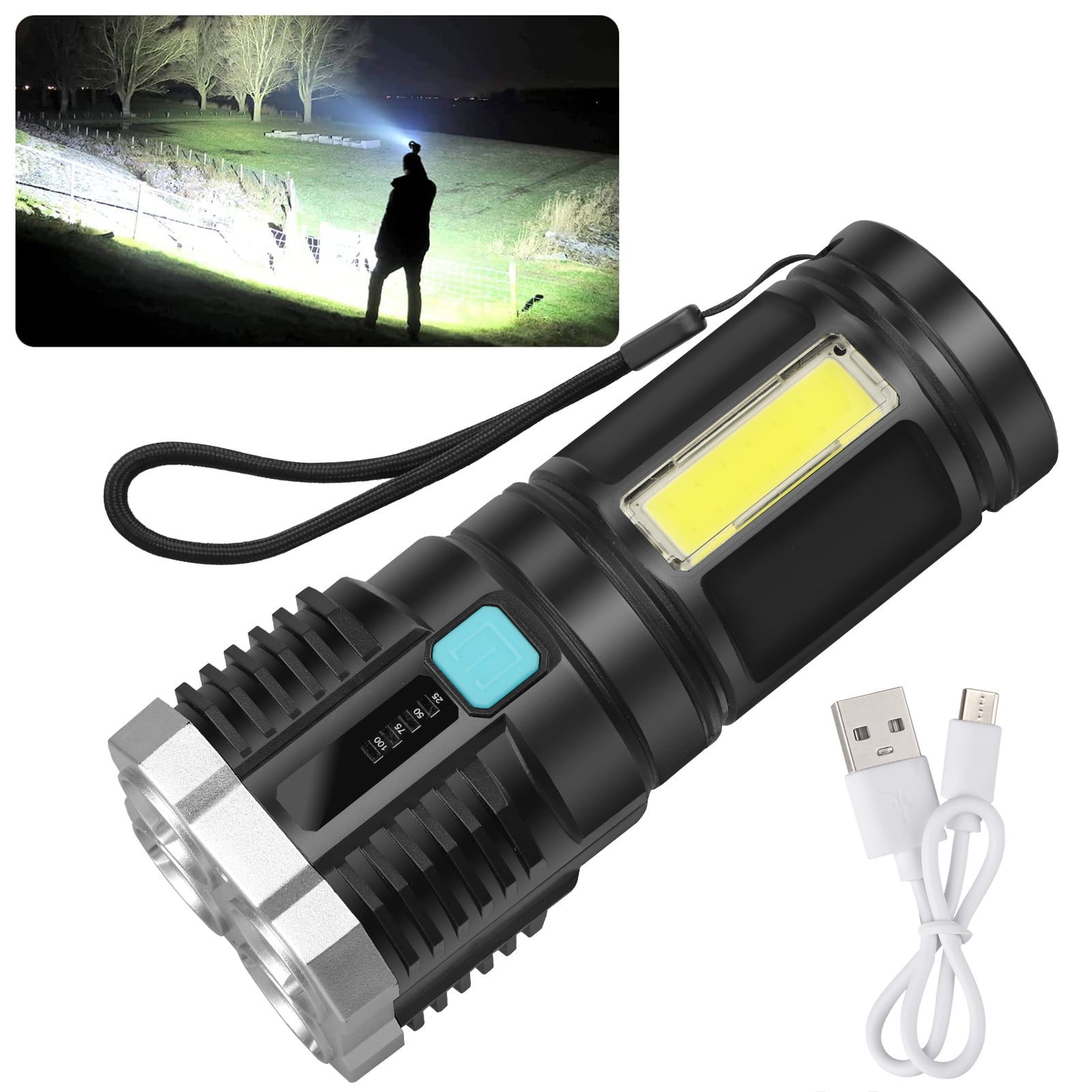 LED Pocket Flashlight, USB Rechargeable Flashlight for Tight Spaces ...