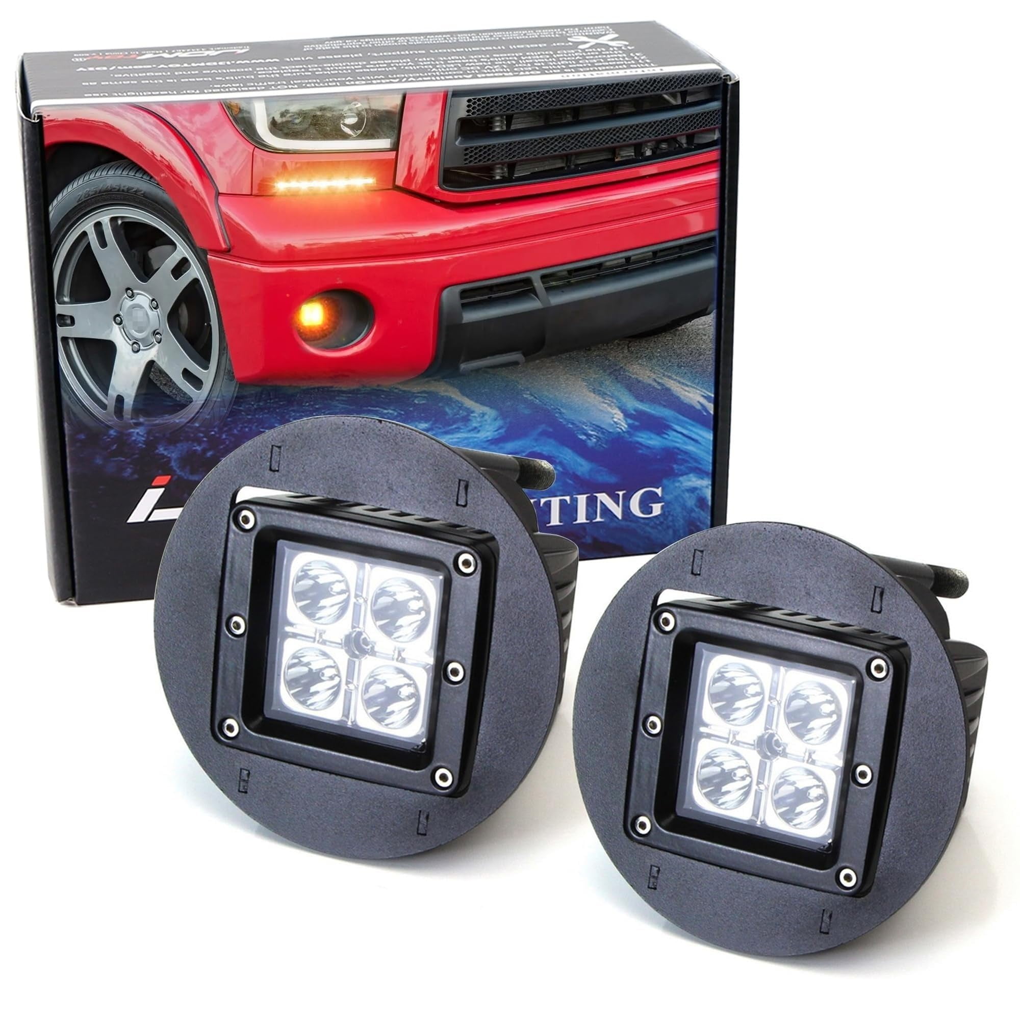 LED Pod Light Fog Lamp Kit For Toyota Tundra Tacoma Sequoia Solara ...