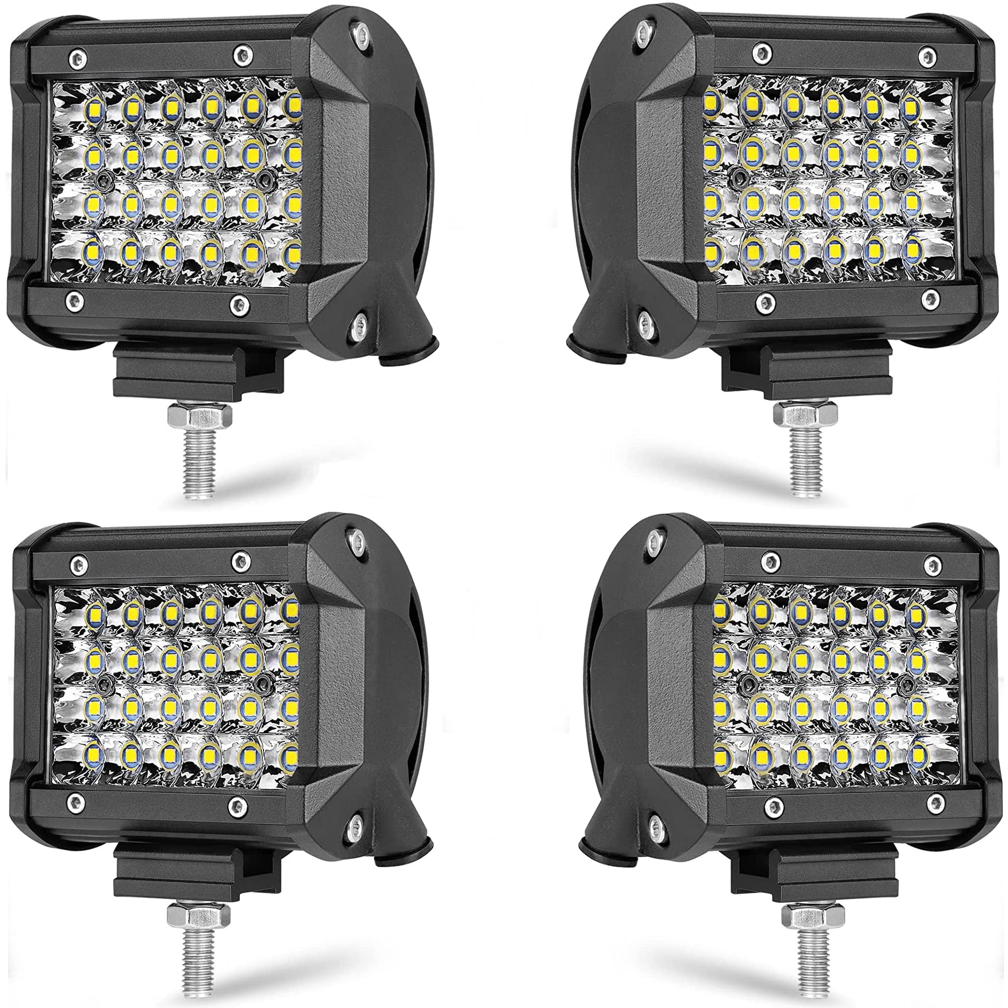LED Pods,MUVKQC 4PCS 4Inch SSF20 Light Bars 72W 12000LM Square LED Work ...