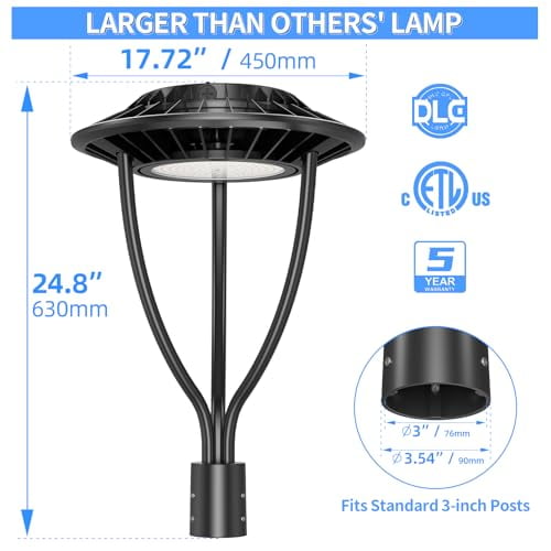 LED Post Light 100W 80W 60W, Outdoor LED Post Top Light 3000K 4000K ...