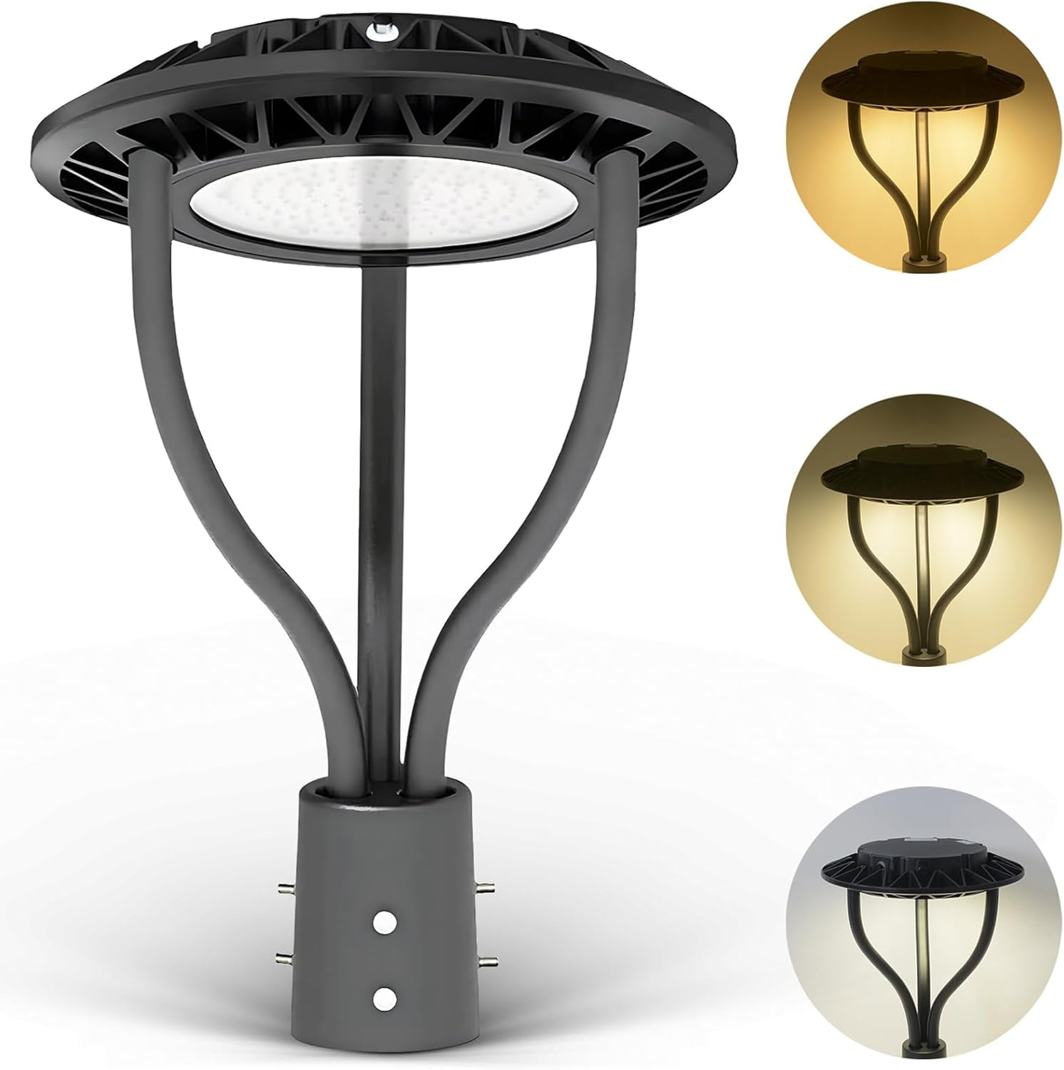 LED Post Top Light with Dusk to Dawn Photocell, 20W/30W/40W/60W Wattage ...