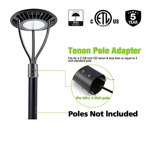 LED Post Top Pole Lights 60W with Optional Photocell, LED Garden Area ...