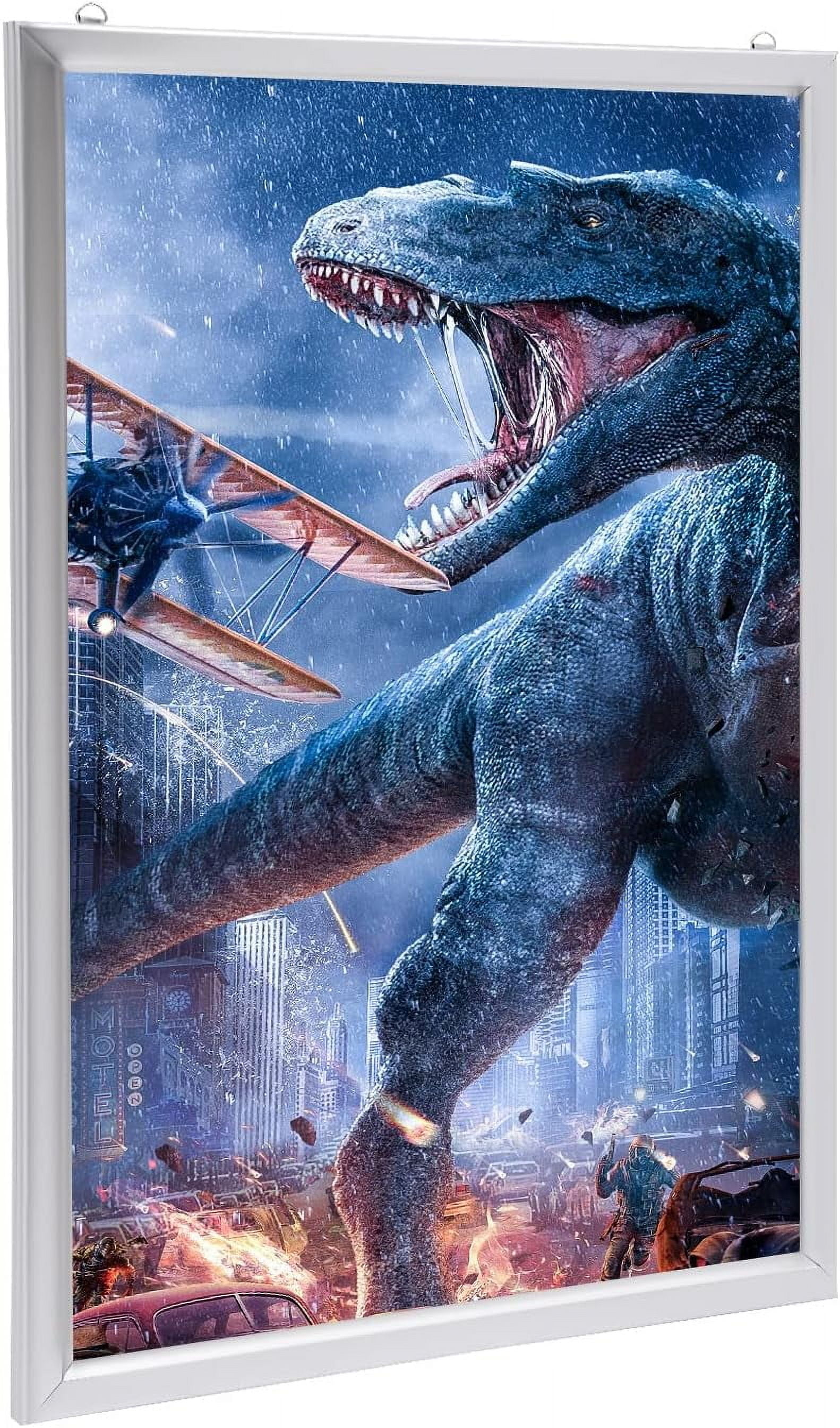 LED Poster Frame, 18" x 24" LED Backlit Poster Photo Frame Movie Poster Aluminum Alloy ...