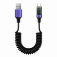 LED Power Display USB C to USB Charging Cable 66W Fast Charging Spring ...