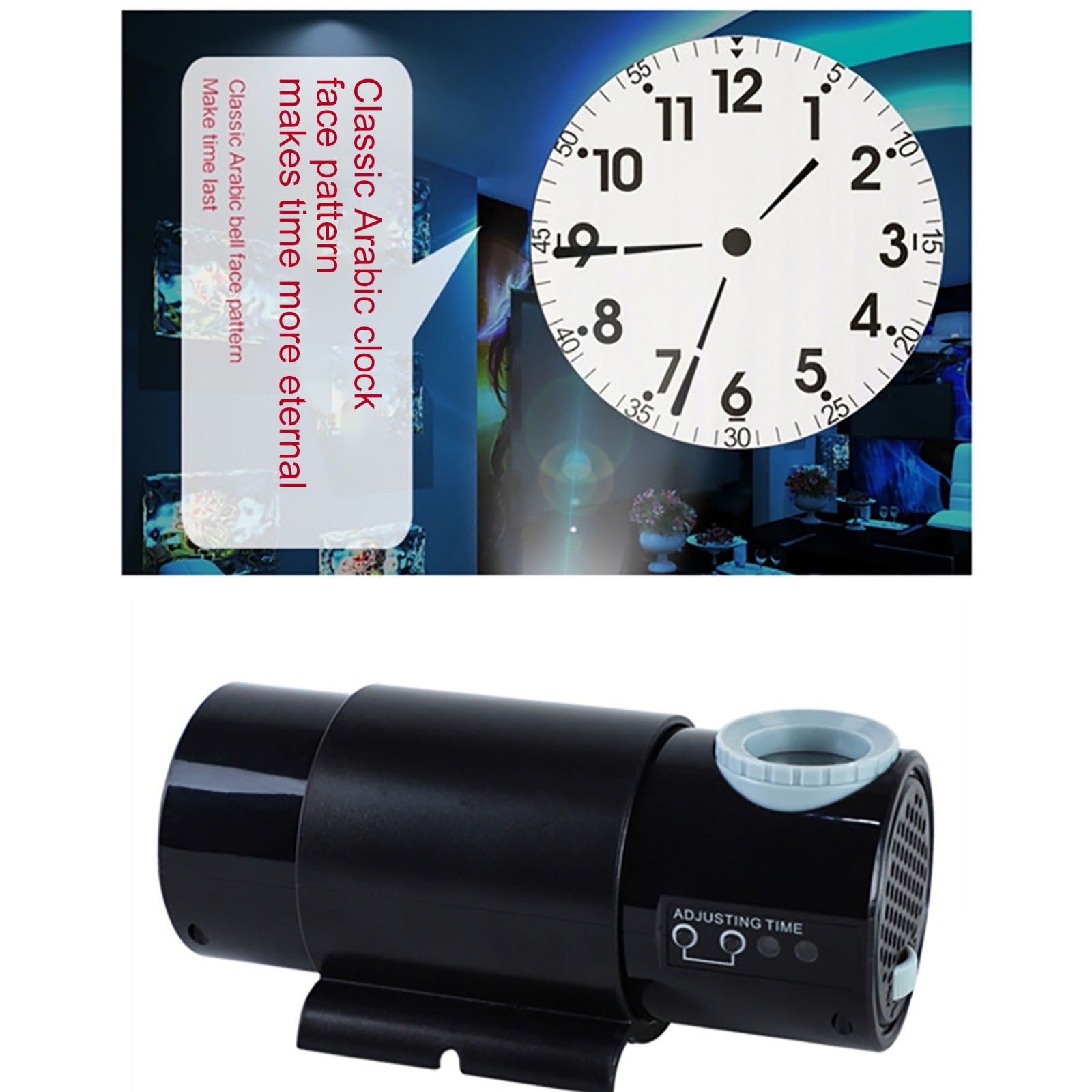 LED Projection Clock European Style Roman Silent Projection Clock ...