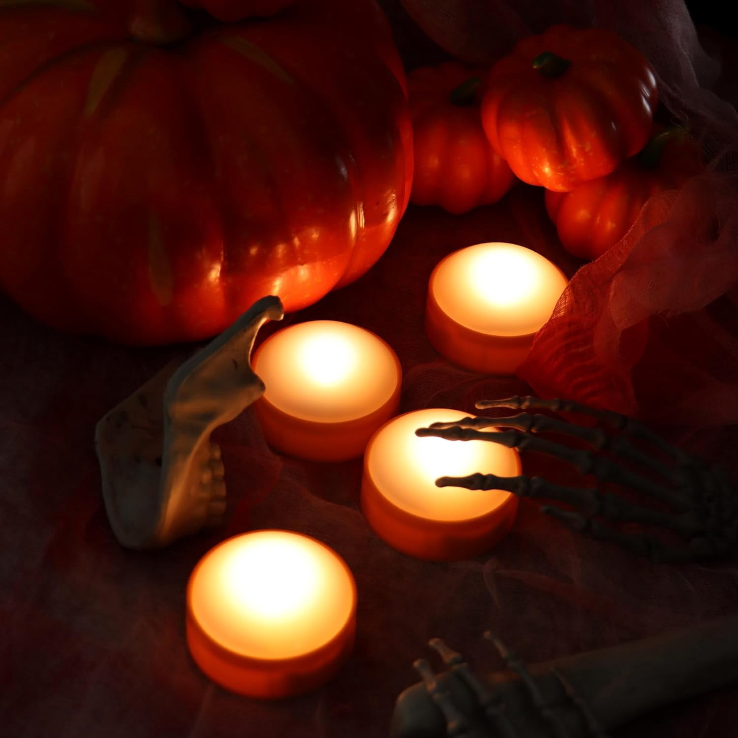 LED Pumpkin Lights with Remote and Timer, Battery Operated Bright ...