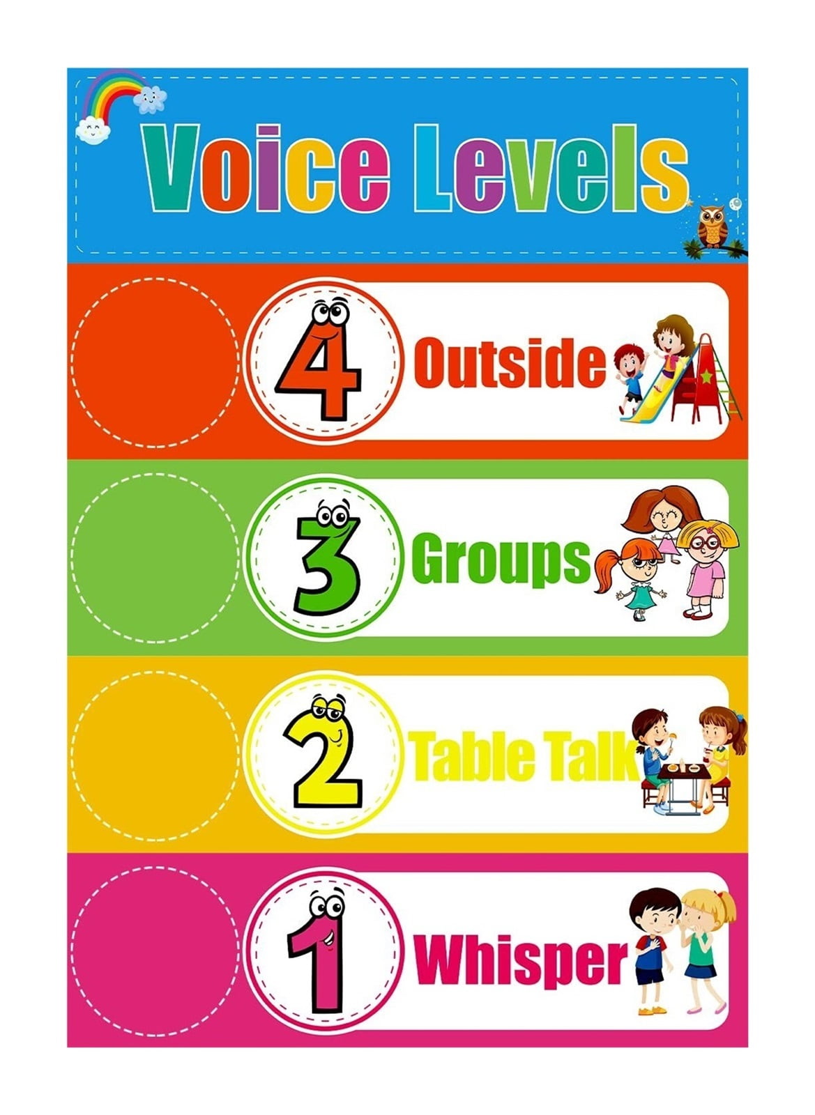 LED Push Lights Voice Level Chart for Classroom Magnetic Noise Monitor ...