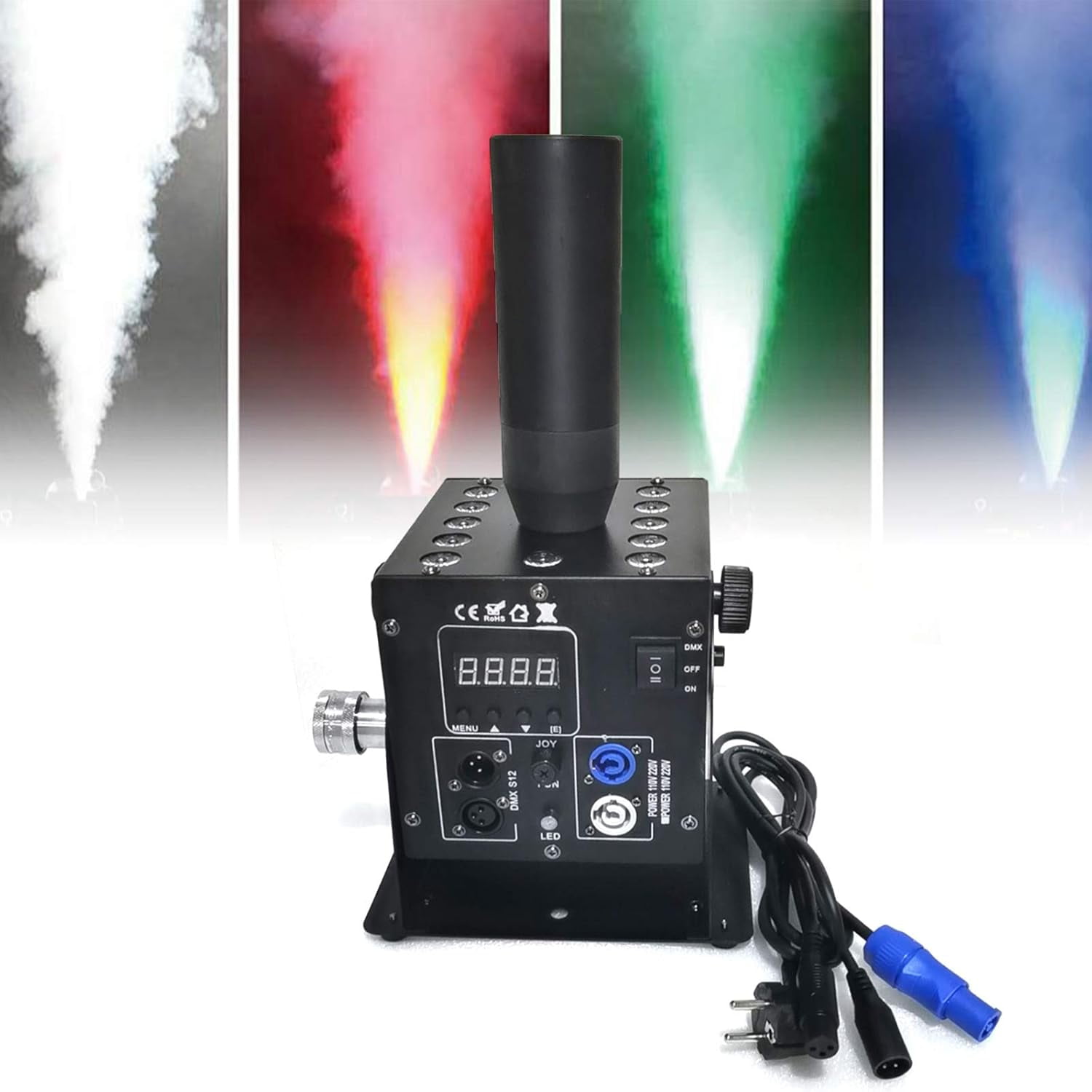 LED RGB CO2 DMX Cannon Air Column CO2 Jet With LED 12x3W DMX 9 Channels ...