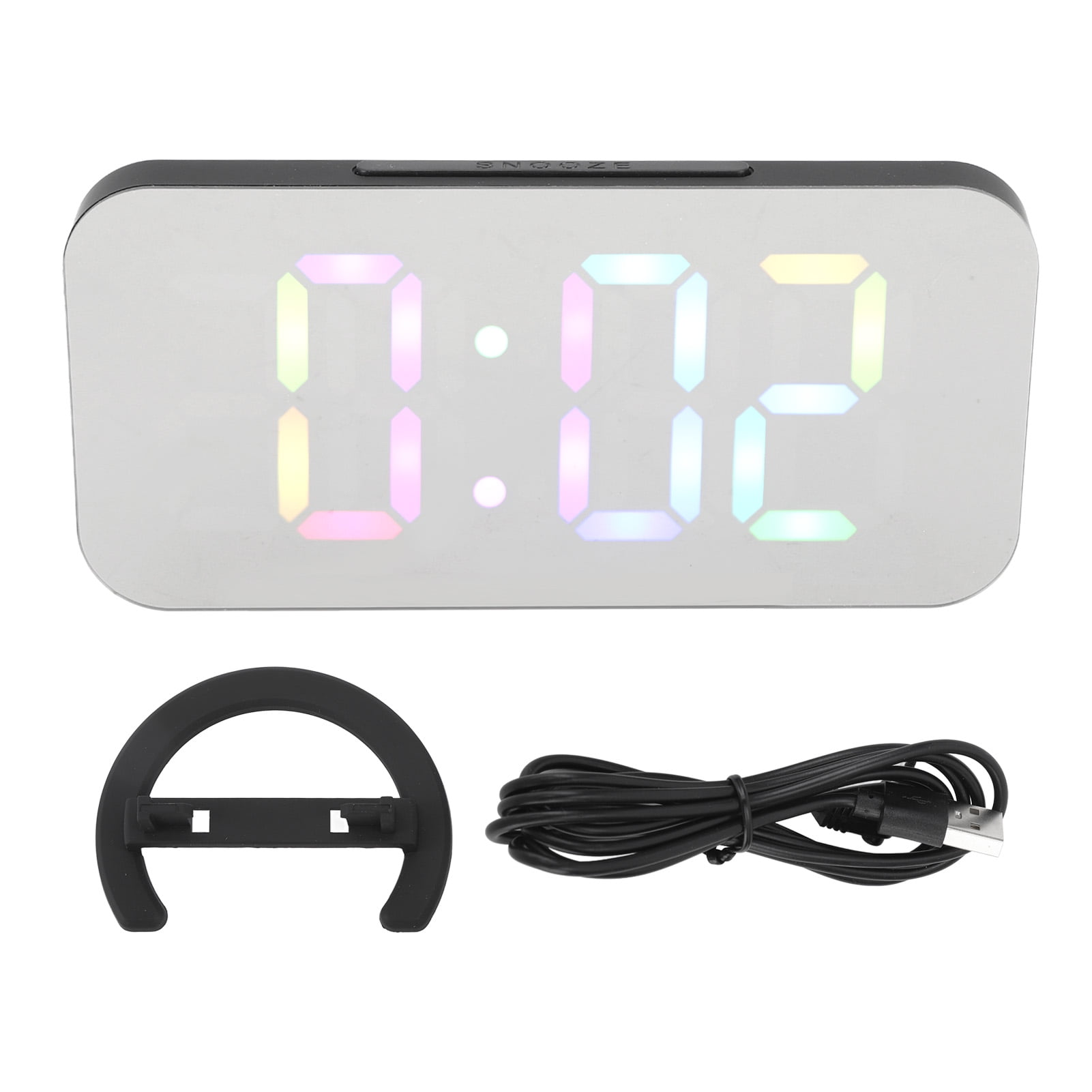 LED RGB Digital Alarm Clock 6.5in Smart Mirror Alarm Clock Dynamic ...