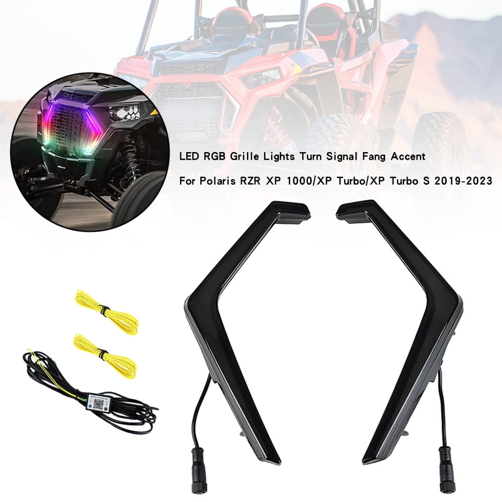 LED RGB Grille Lights Turn Signal Fang Accent For Polaris RZR XP 1000 ...