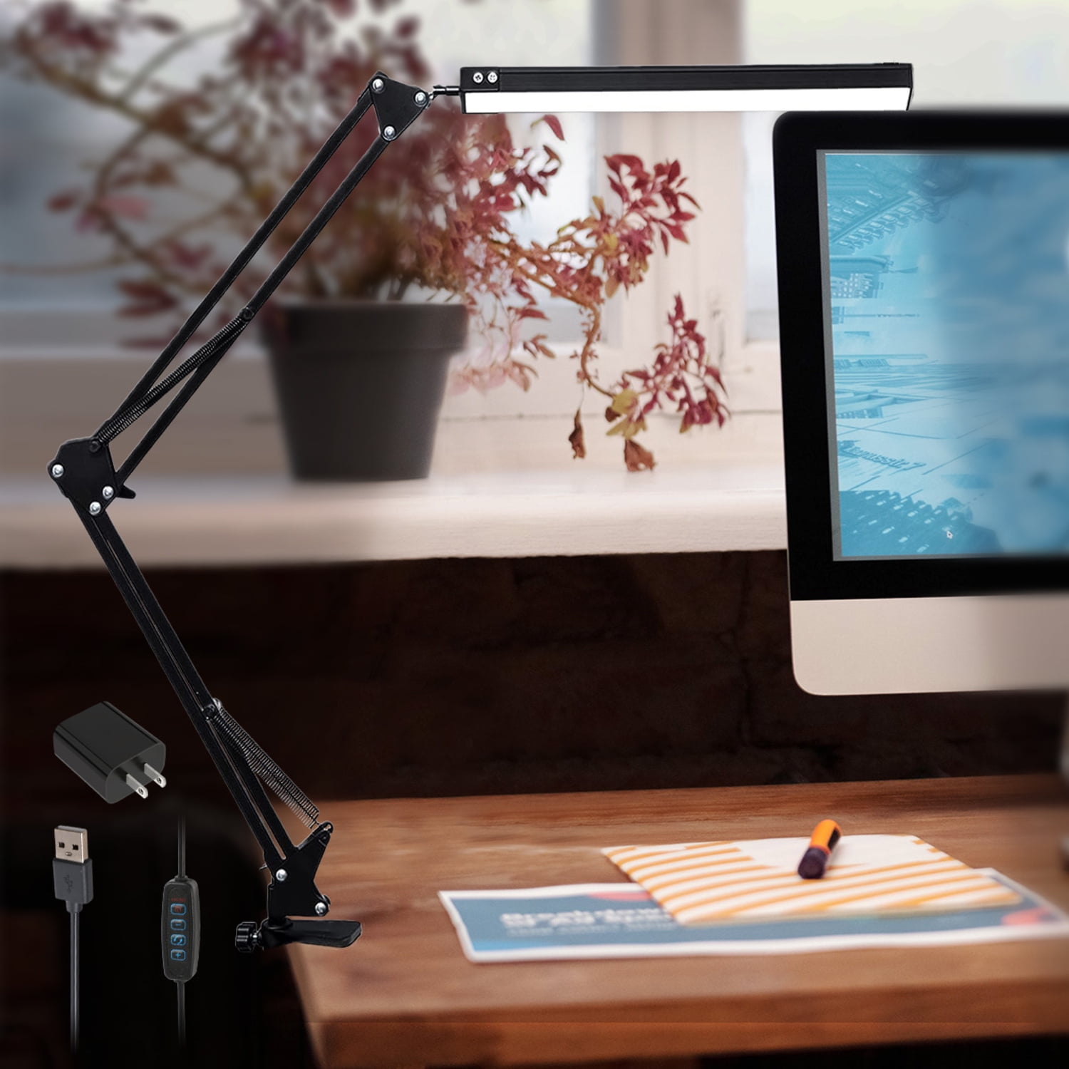 LED Reading Desk Lamp, Eye-Caring Reading Light, Memory Function Desk ...