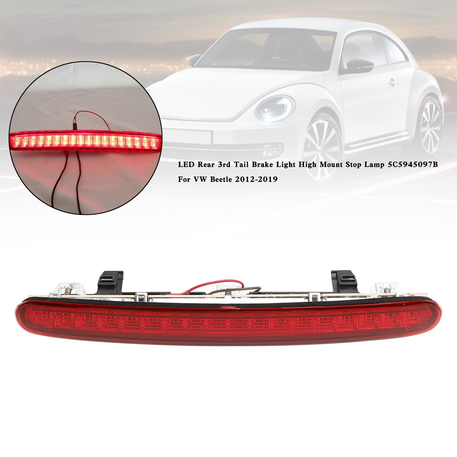 LED Rear 3rd Tail Brake Light High Mount Stop 5C5945097B For VW Beetle ...