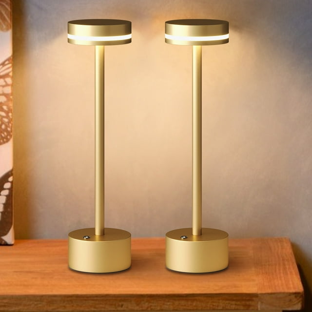 LED Rechargeable Cordless Aluminum Table Lamp, 3000K Warm White, 3 ...