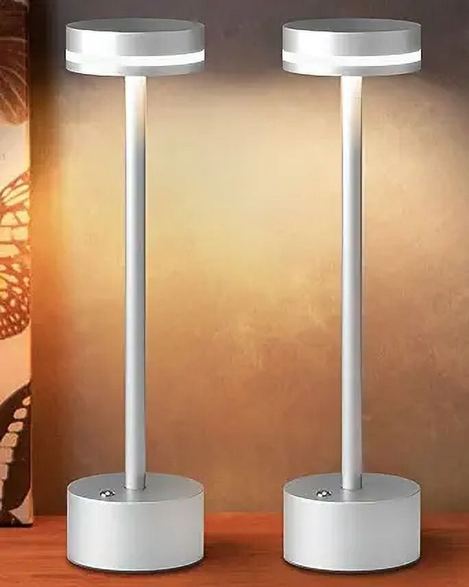 LED Rechargeable Cordless Aluminum Table Lamp, 3000K Warm White, 3 ...