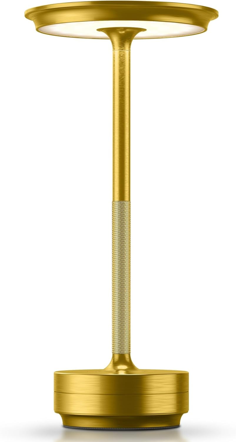 LED Rechargeable Cordless Table Lamp, Battery Operated Stepless Dimming ...