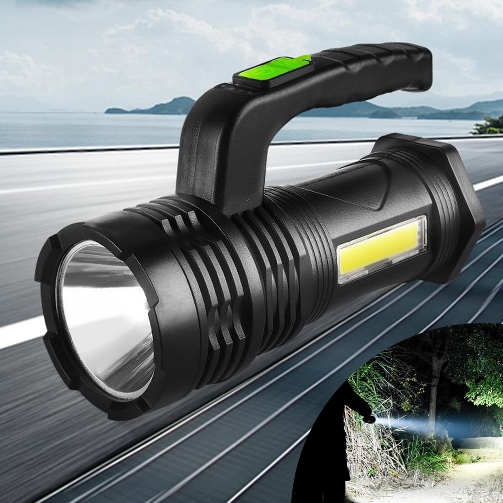 LED Rechargeable Flashlight, Portable High Capacity Lithium Battery ...