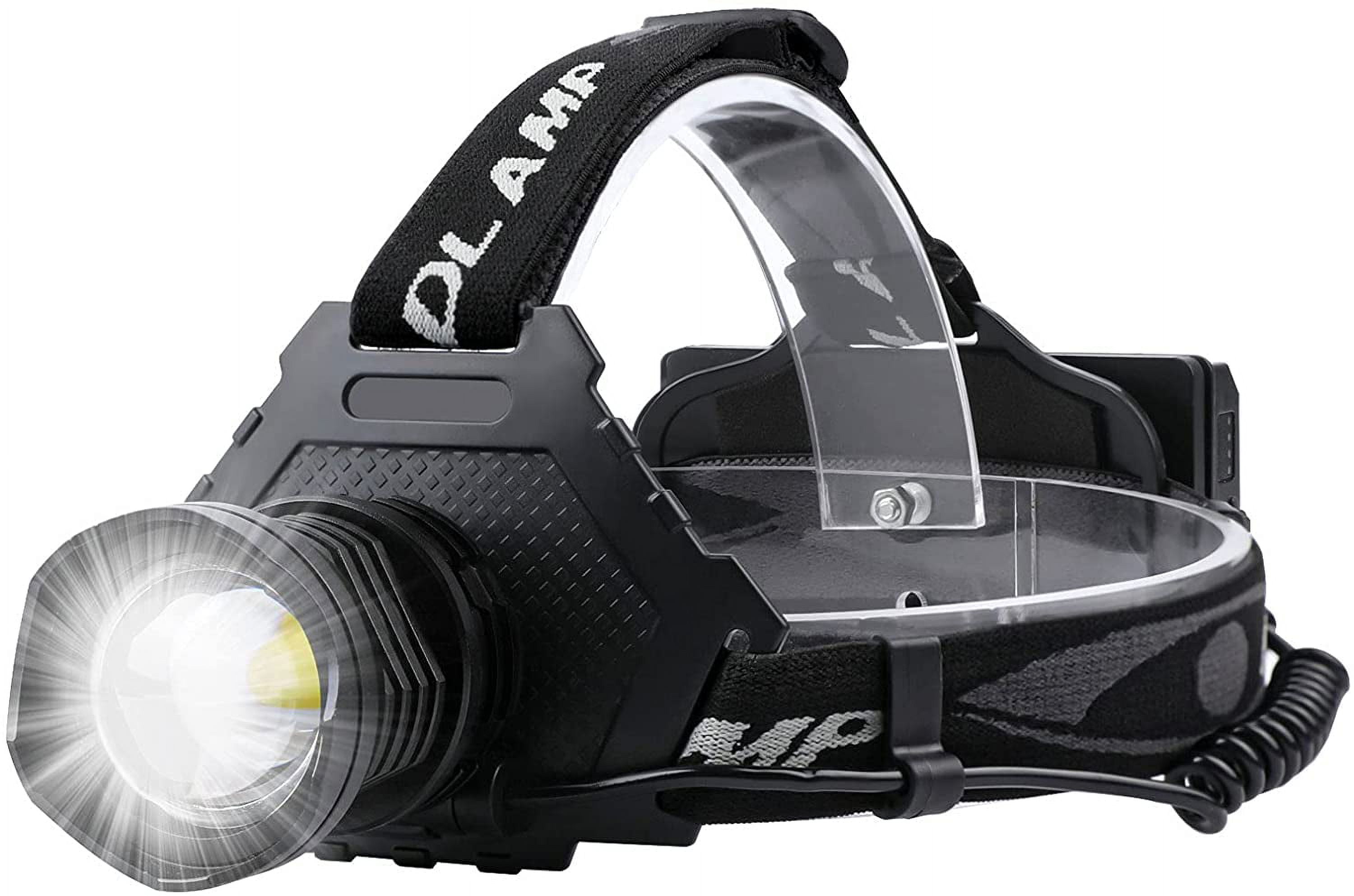 LED Rechargeable Headlamp, 90000 Lumens Super Bright with 5 Modes and ...