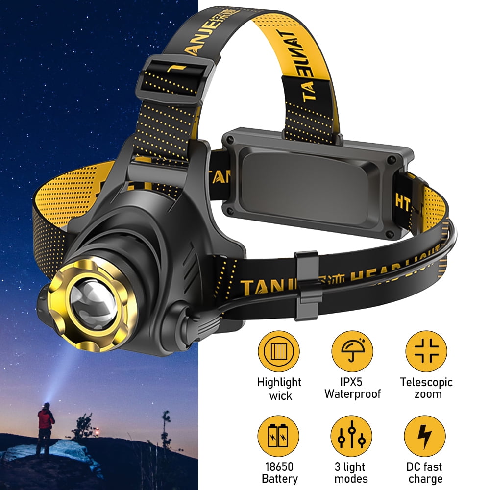 Zeng LED Rechargeable Headlamp, 990000 Lumens, IPX5 Waterproof ...