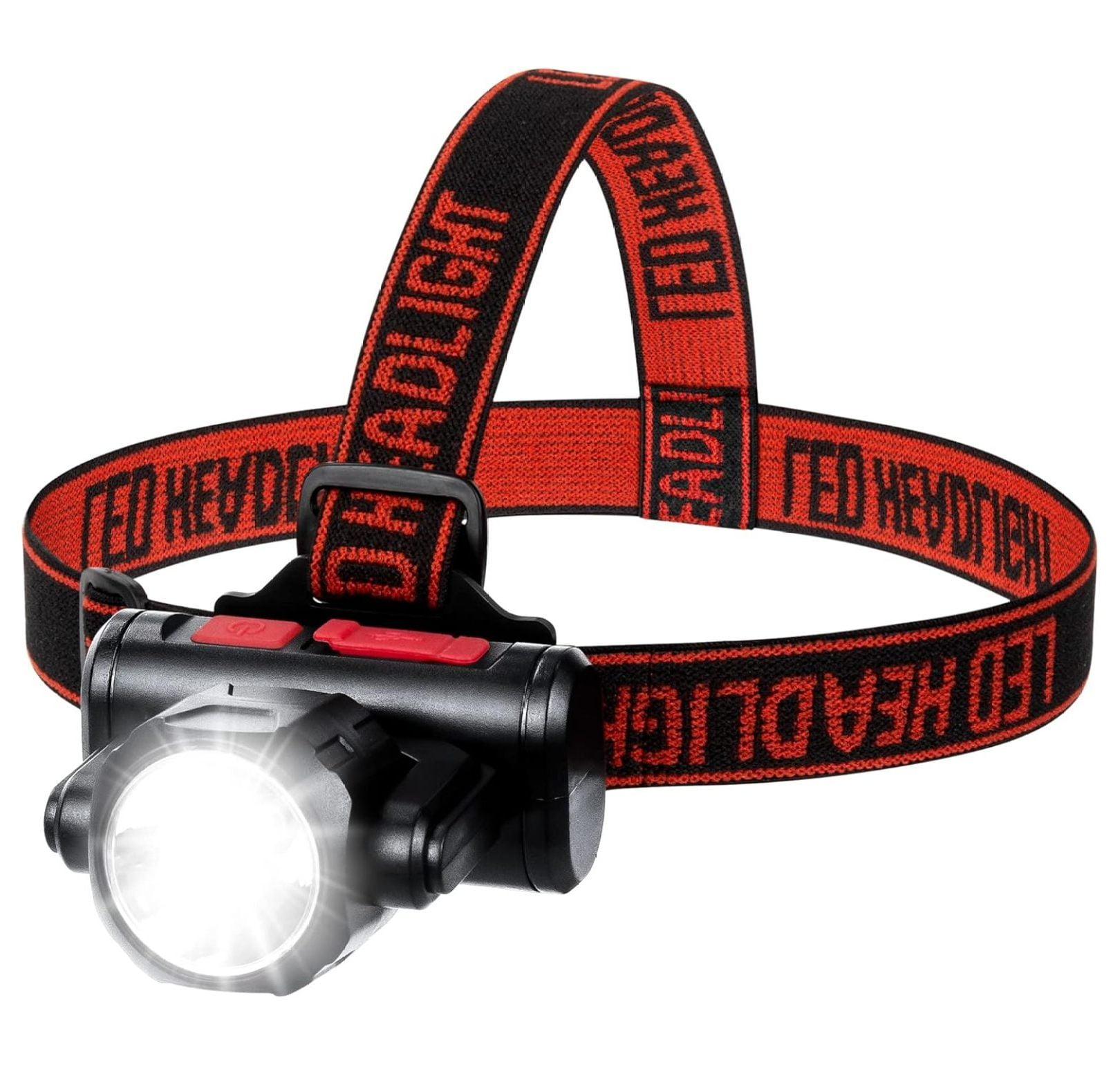 LED Rechargeable Headlamp with Floodlight and Spotlight, Waterproof ...