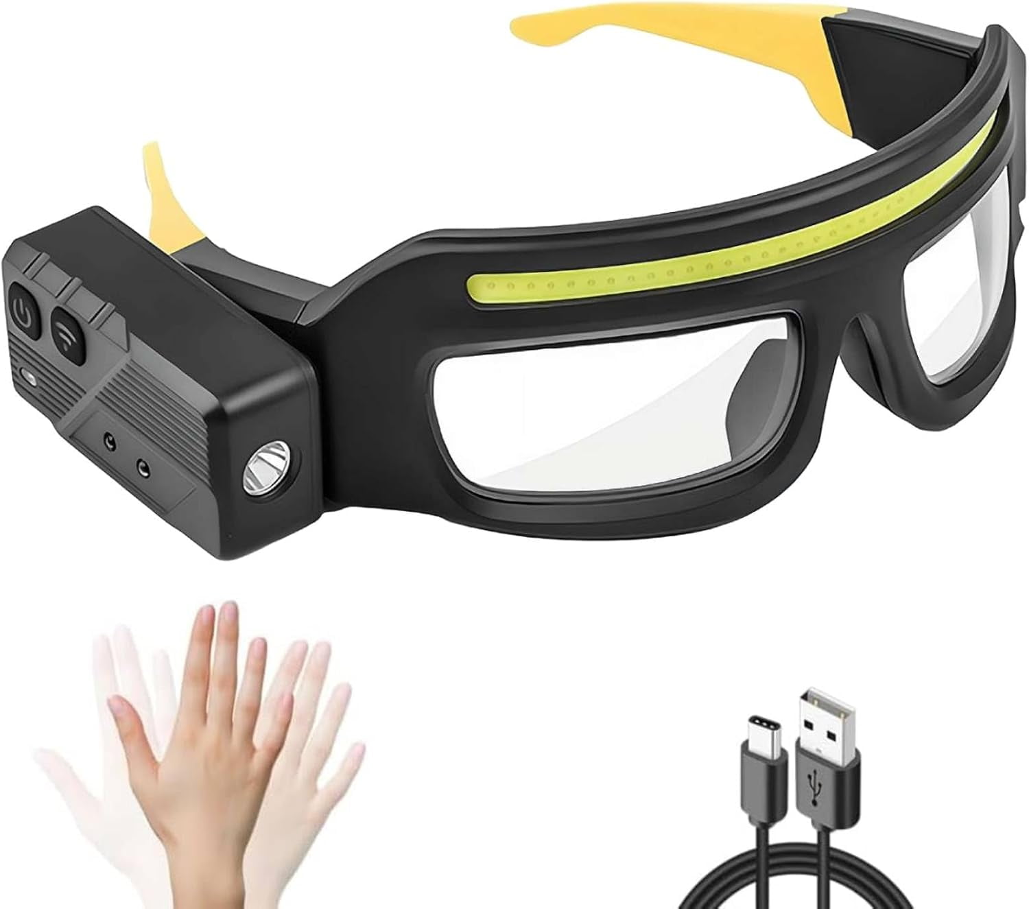 LED Rechargeable Headlight Glasses – Motion Sensor & Touch Control 5 ...