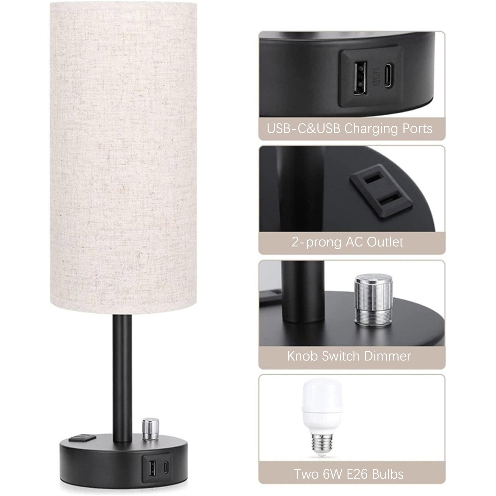 LED Rechargeable Small Cordless Table Lamp, Touch Control,Low Battery ...